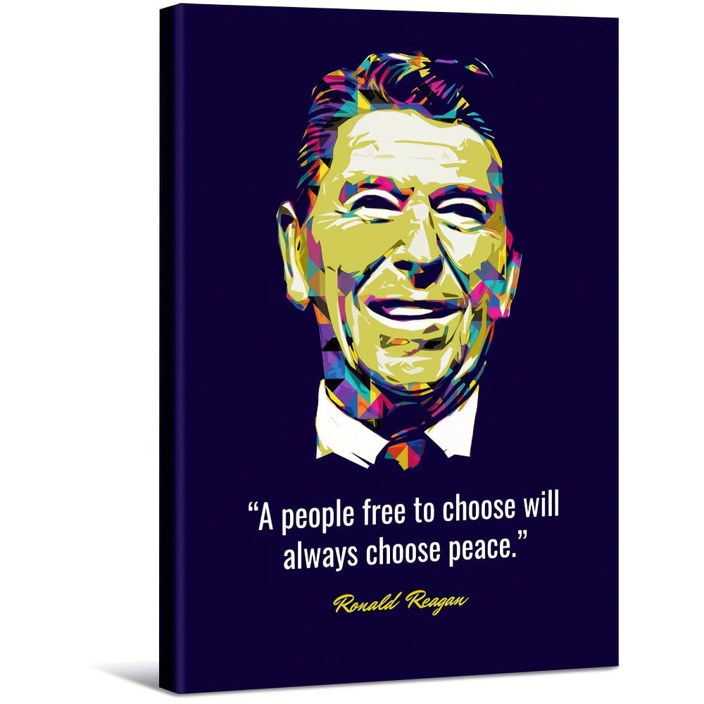 Ronald Reagan Quote On Peace And Freedom. Large Wooden Framed Wall Art ...