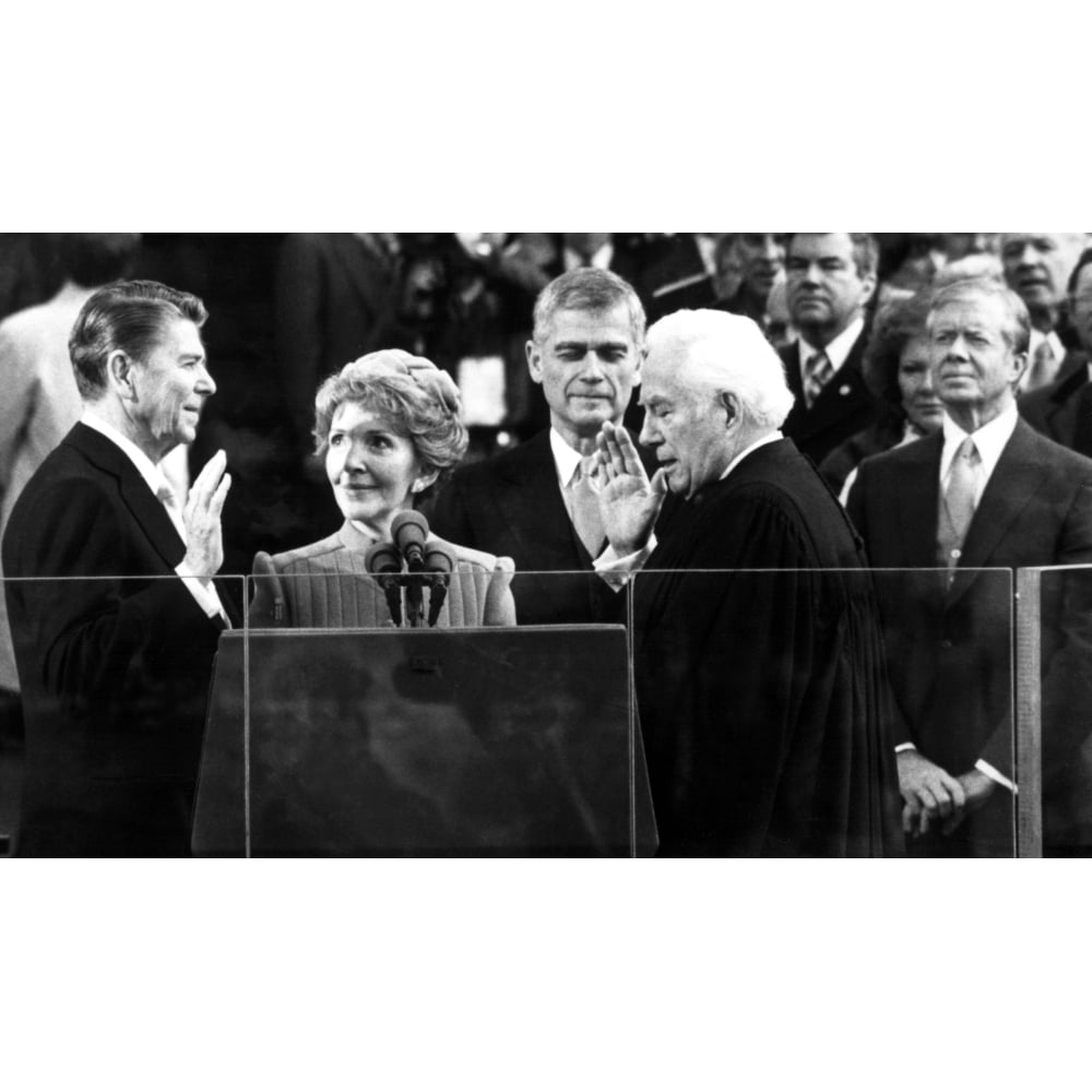 Ronald Reagan Sworn In As President By Chief Justice Warren Burger As ...