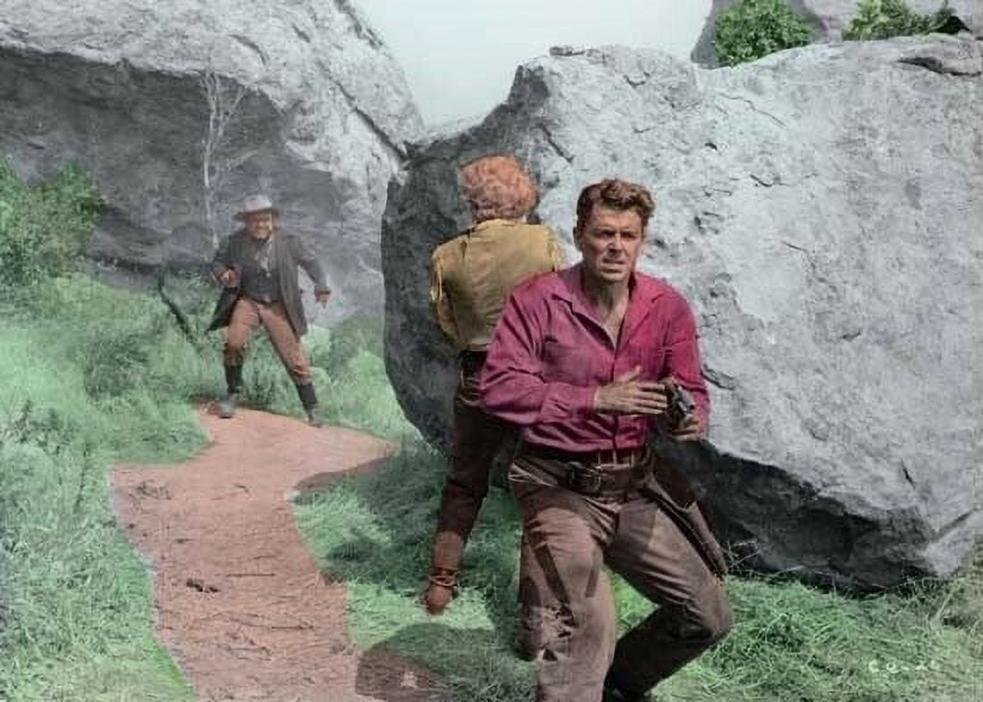 Ronald Reagan in action with gun 1954 Cattle Queen Of Montana 5x7 inch ...