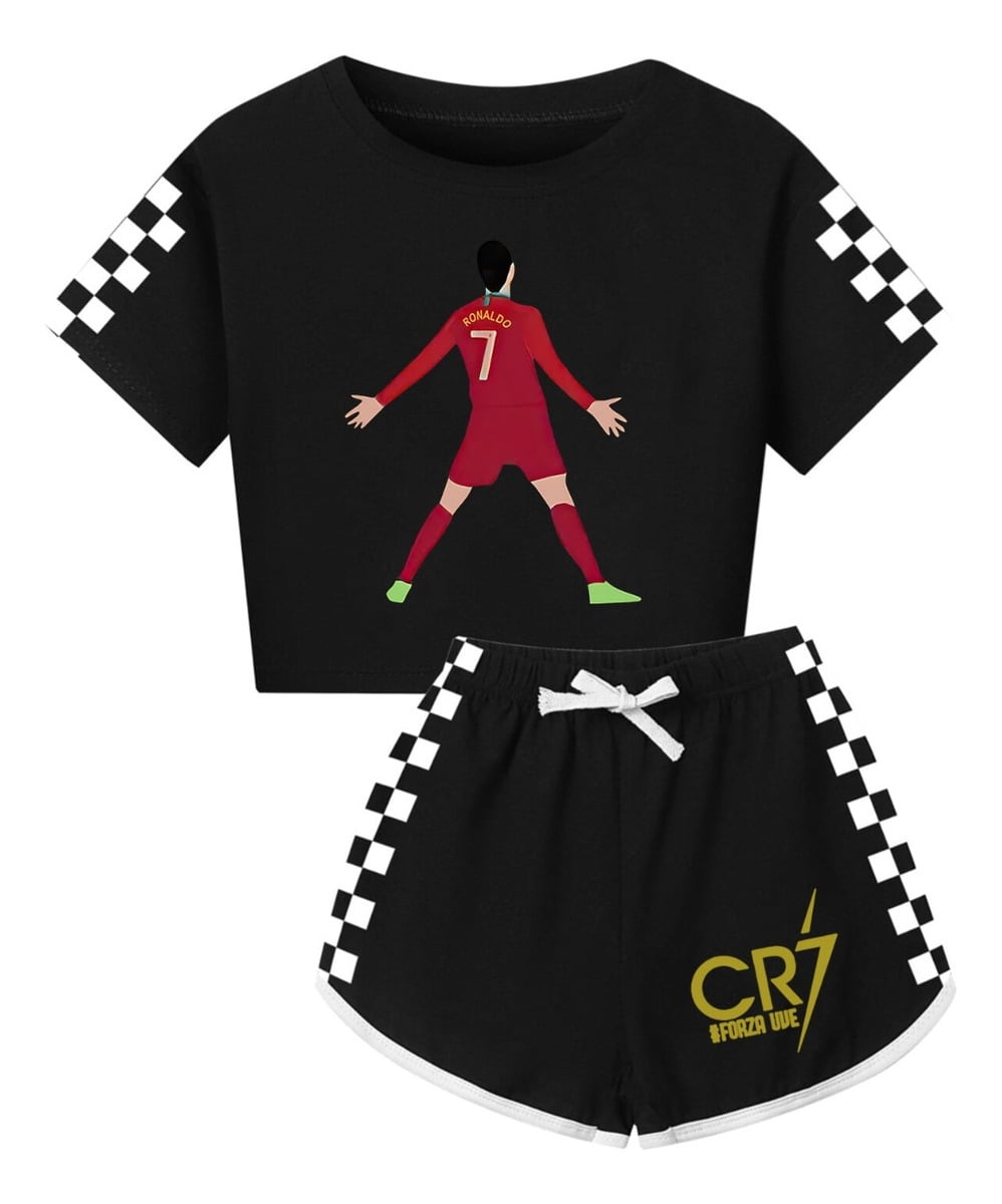 Ronaldo CR7 Sportswear Set – Kids Crop Top and Shorts for Active Girls - Walmart.com