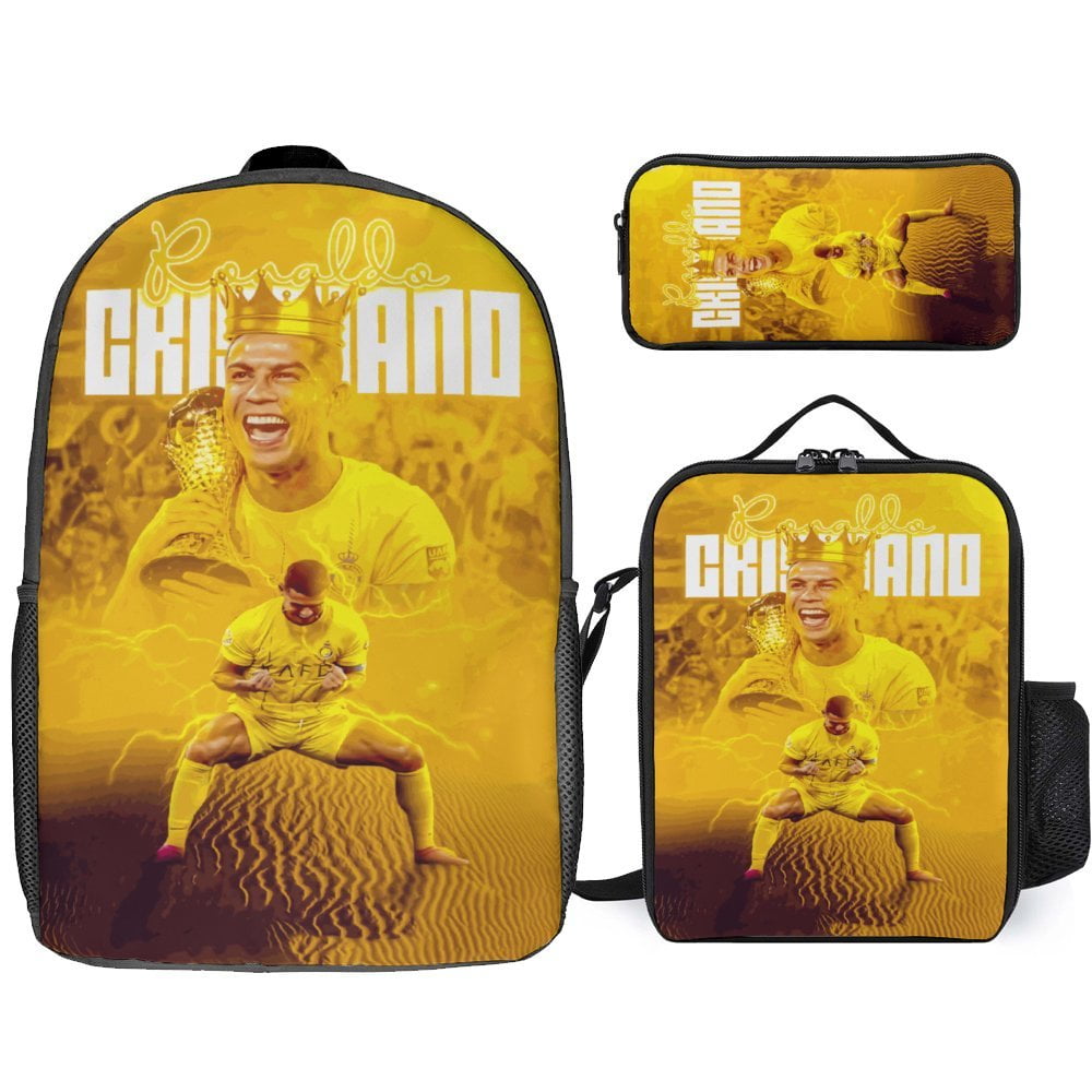Ronaldo backpack three-piece set, sports backpack with lunch box, 17 ...