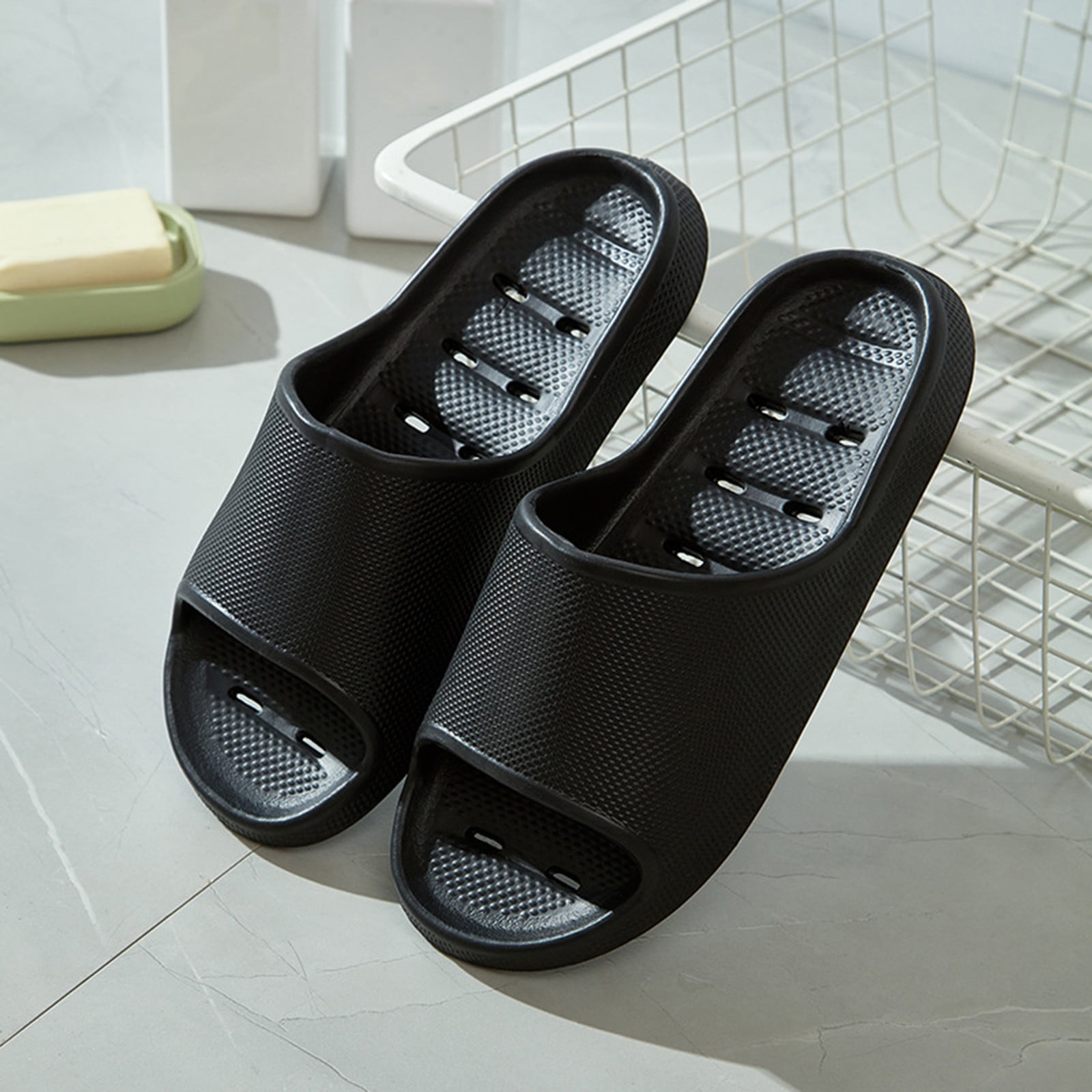 Roncen Mens Shower Shoes With Holes Dry Quickly Bath Slippers Mens Non ...