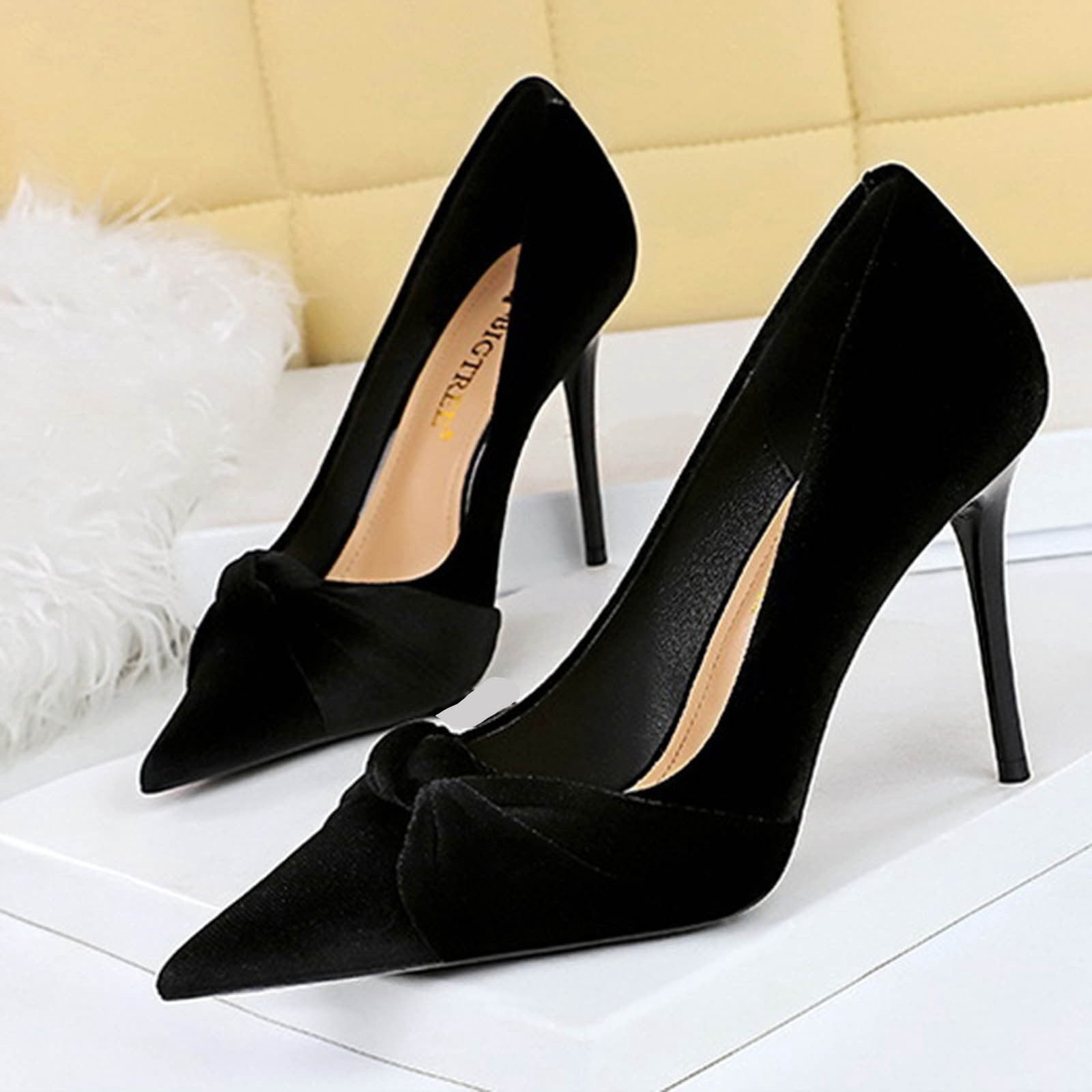 Roncen Women's Fashion Casual & Party High Heels Suede Dress Shoes ...