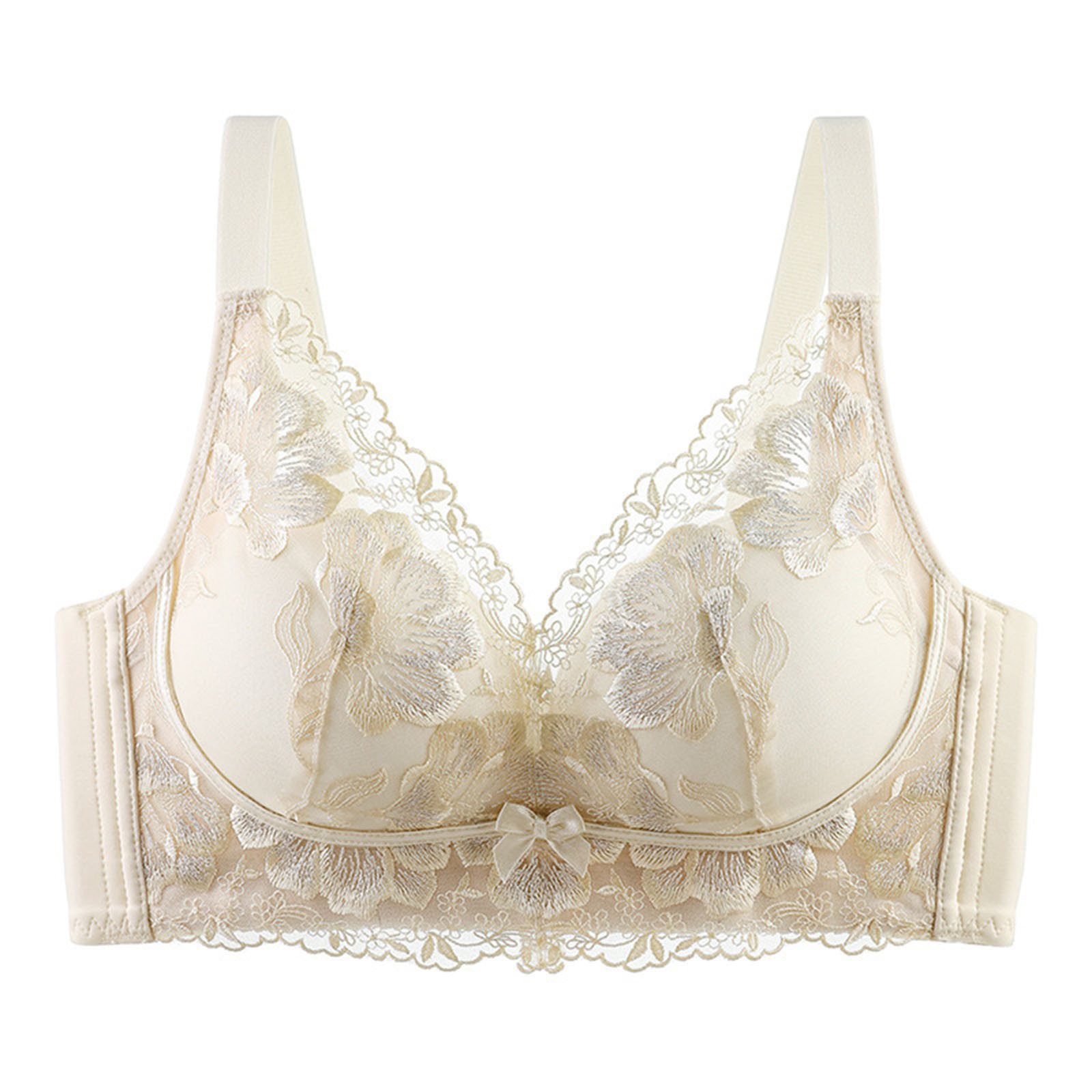Roncen Women's Sexy Lace Floral Wireless Push-Up Breathable Everyday ...