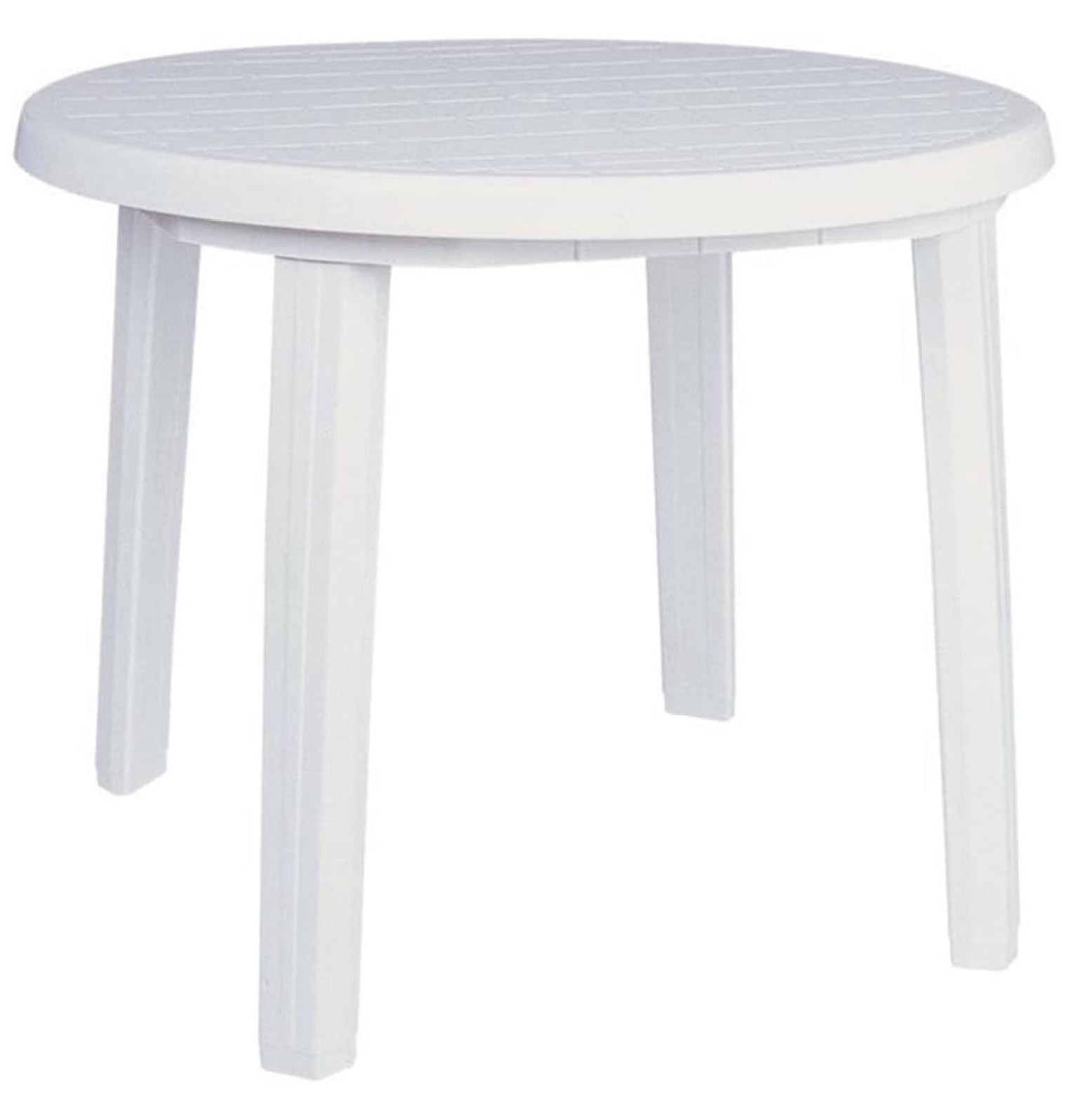 Ronda 36" Round Resin Patio Dining Table in White, Grade - Walmart.com
