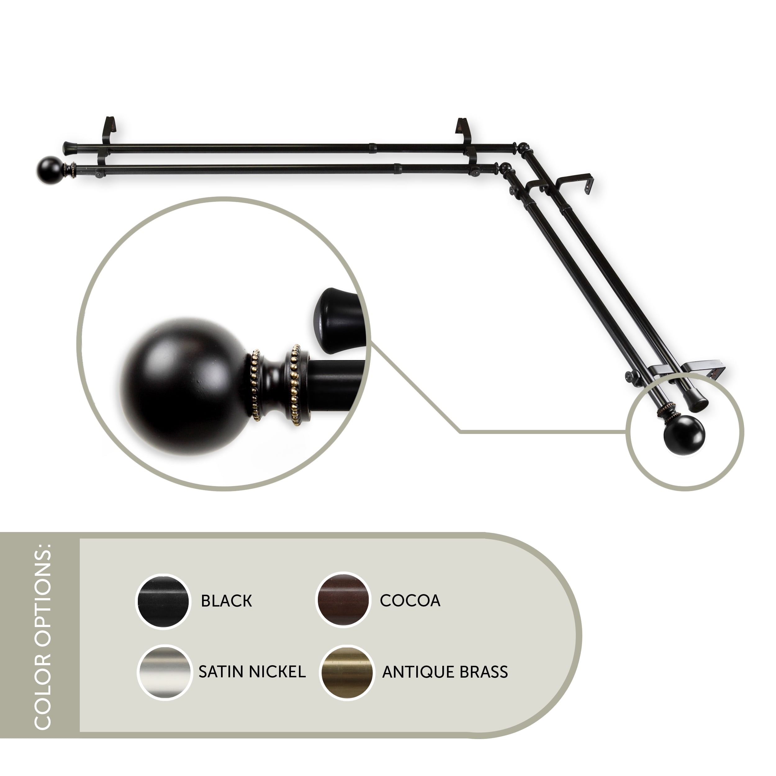 Free Shipping! Central Design Products Adjustable Corner Curtain Rods ...