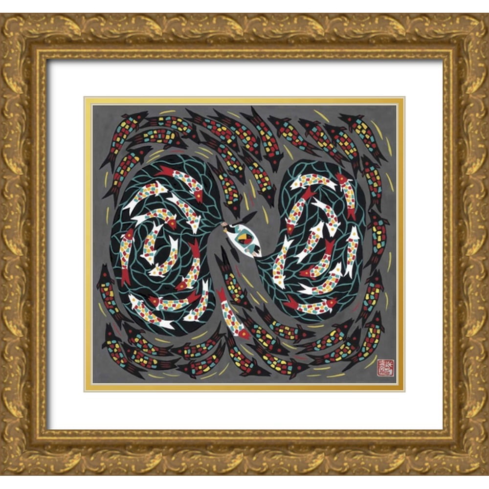 Rong, Zhang Shu 16x15 Gold Ornate Wood Framed with Double Matting ...