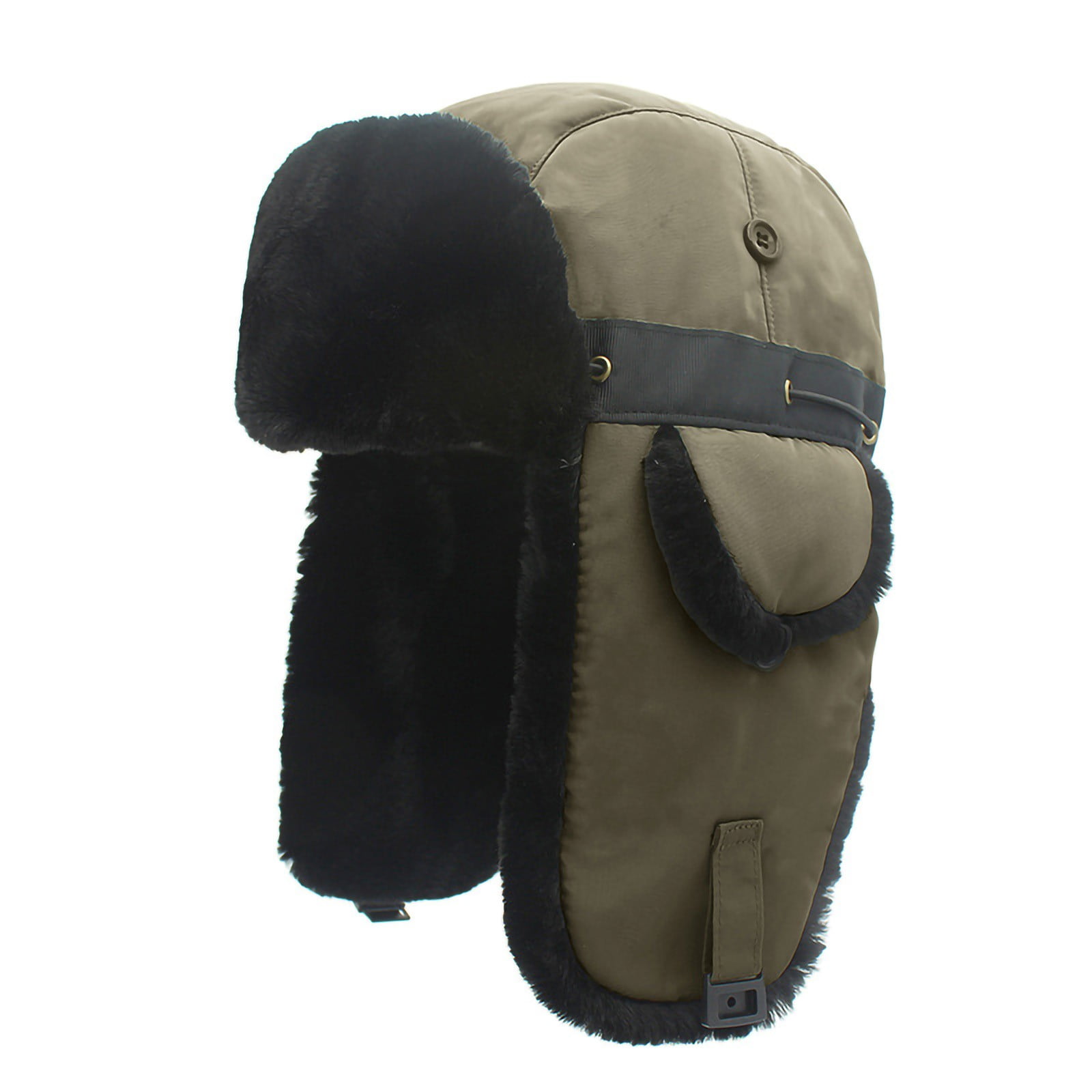RongHuan Men Women Trapper Hat Faux Fur Winter Ski Hat Thick Fleece ...