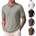 RongHuan Mens Color Block Henley Shirts Short Sleeve Waffle Knit Button ...