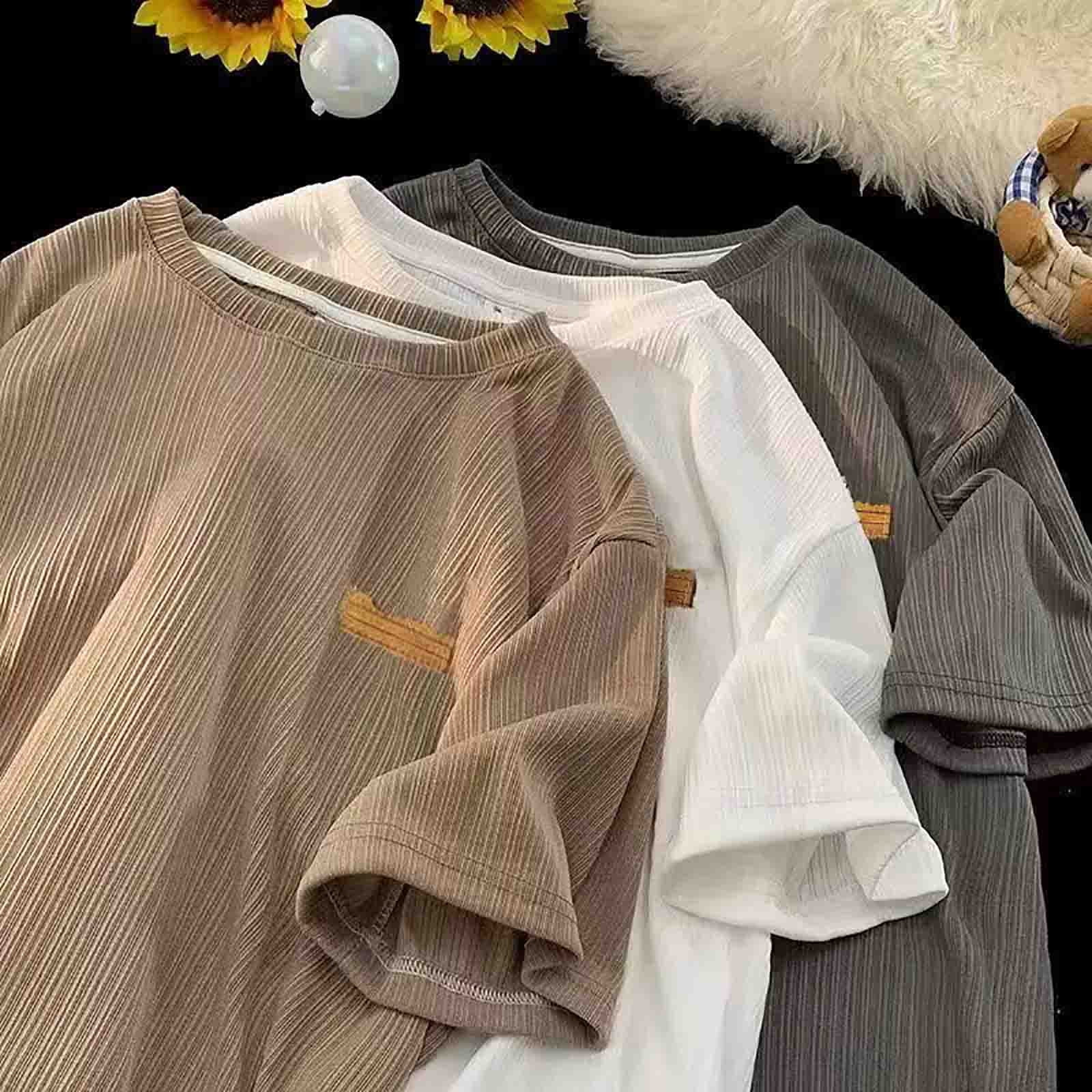 RongHuan T-Shirt for Mens Big and Tall Short Sleeve Tshirt Crew Neck ...