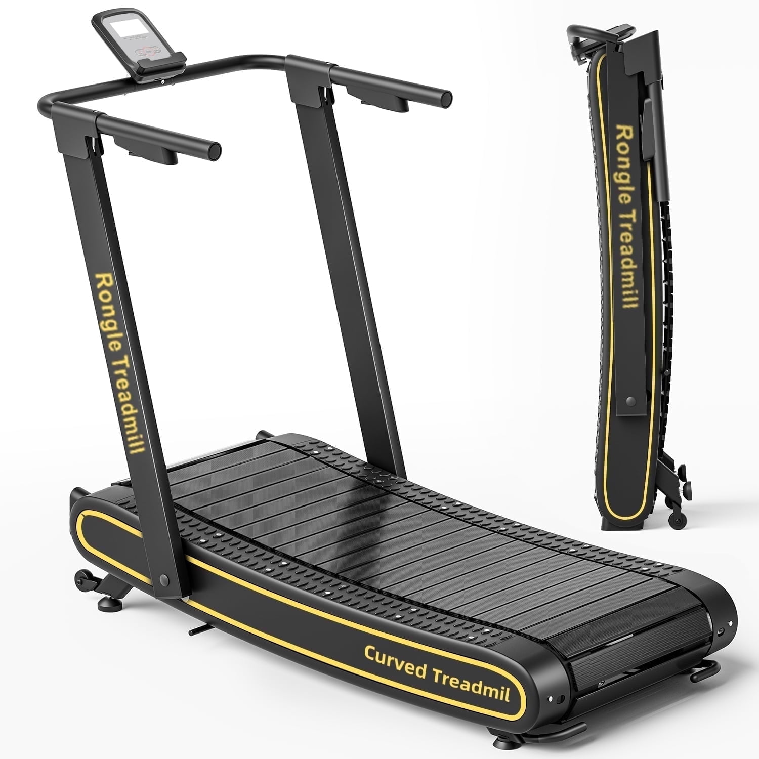 RongLe Free Assembly Durable Curved Treadmill with 300 LBS User ...