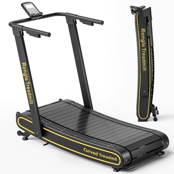 RongLe Free Assembly Durable Curved Treadmill with 300 LBS User ...