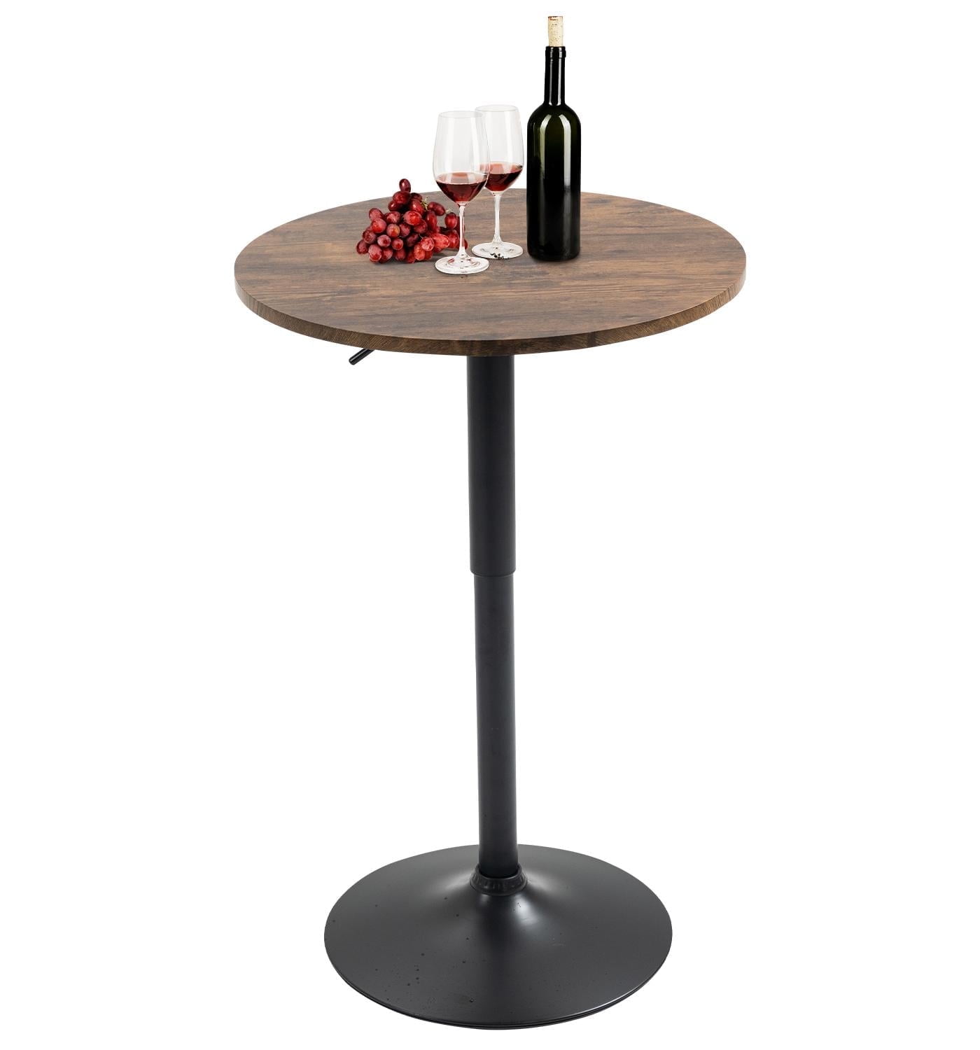 Rongbuk 23.6" Round Bar Table, Bistro Pub Table, Adjustable Height Pub ...