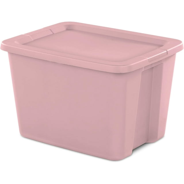 Rongfun 18 Gallon Tote Box Plastic, Blush Pink, Large Storage Bin with ...