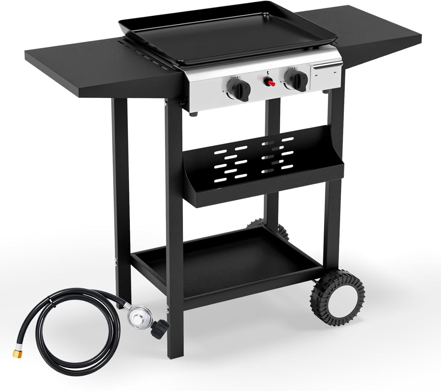 Rongfun 2 Burner Portable Propane Griddle, 20,000BTU Gas Griddle Grill ...
