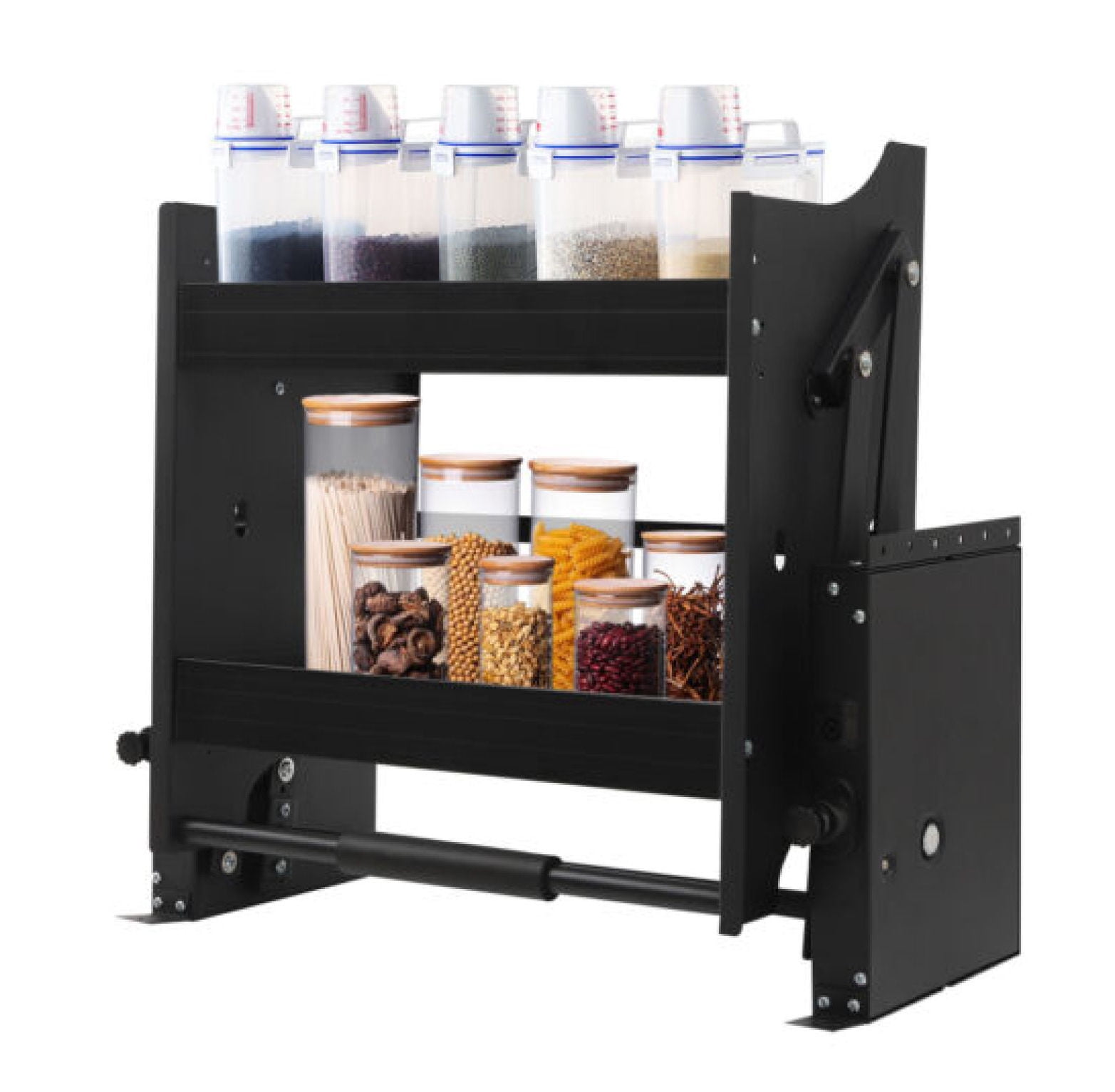 Rongfun 2-Tier Pull-Out Shelf Cabinet Shelf Drop Down Shelf Kitchen ...