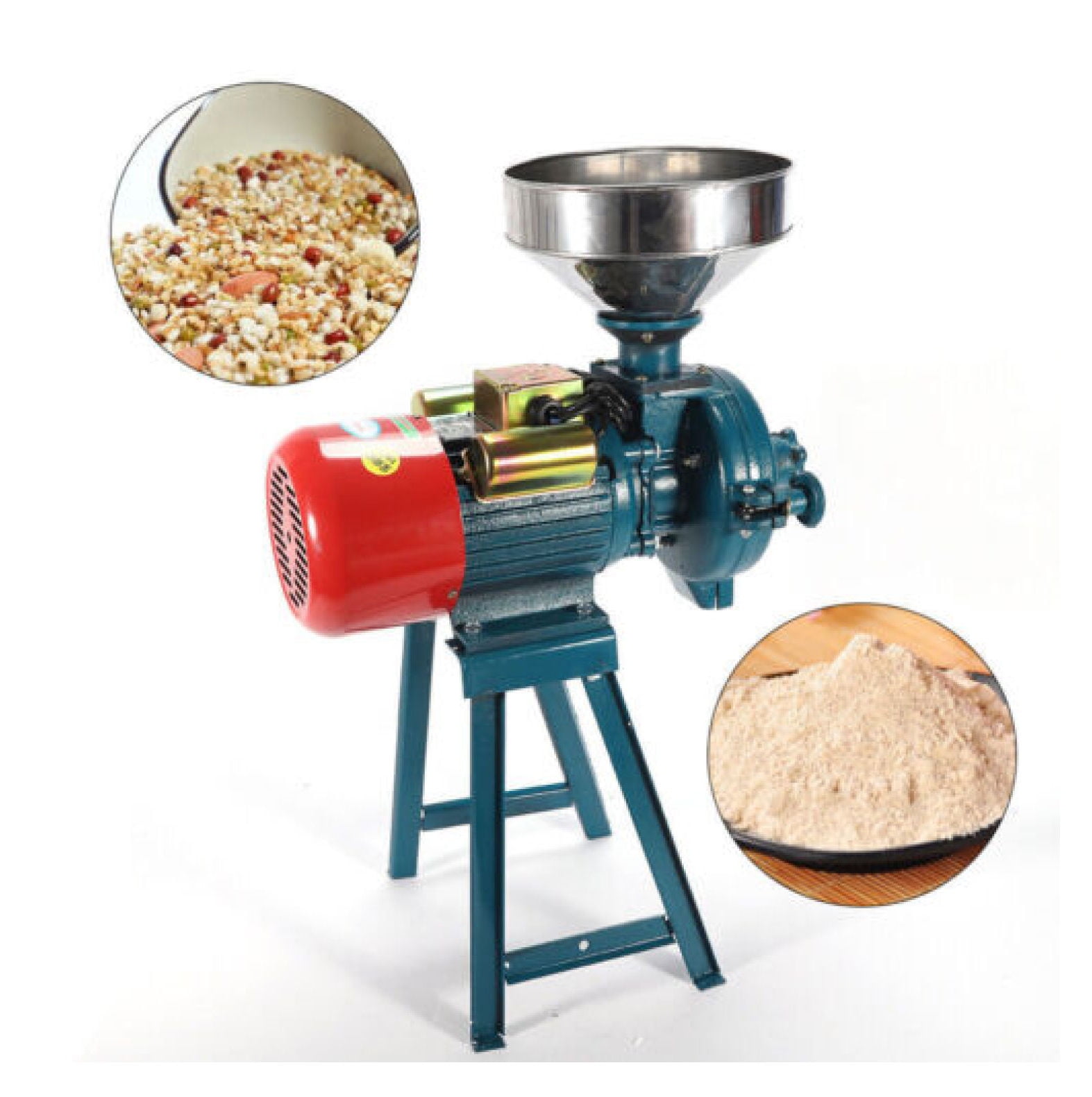 Rongfun 220V Electric Grinder Mill Corn Grain Wheat Cereal Feed Dry ...