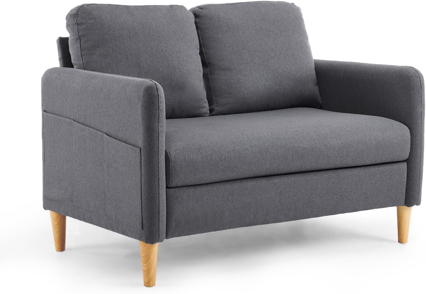 Rongfun Small Couch Linen Loveseat Sofa Mid Century Modern Decor Love ...