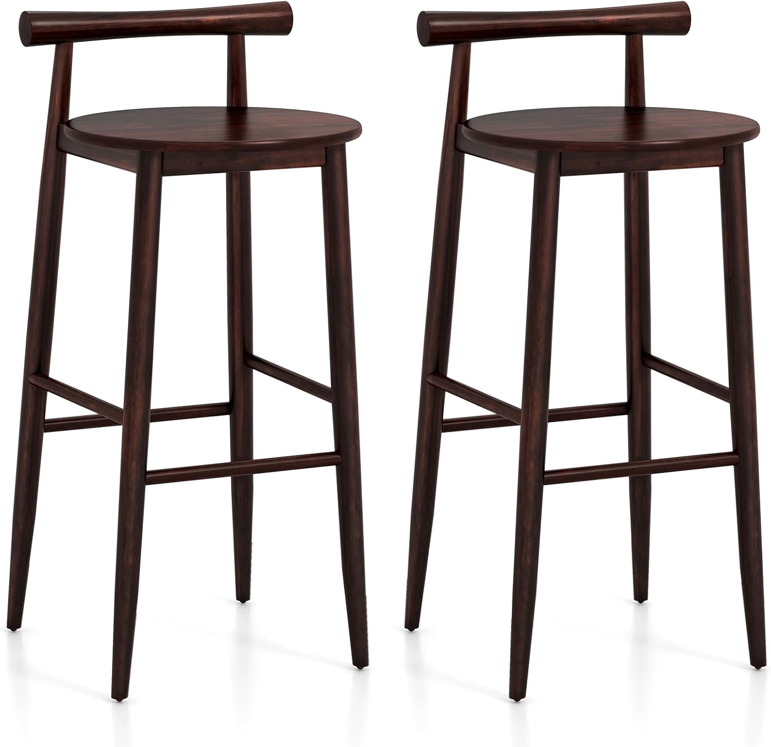 Rongfun Bar Chair, Bar Height Stools Set with Acacia Wood Frame ...