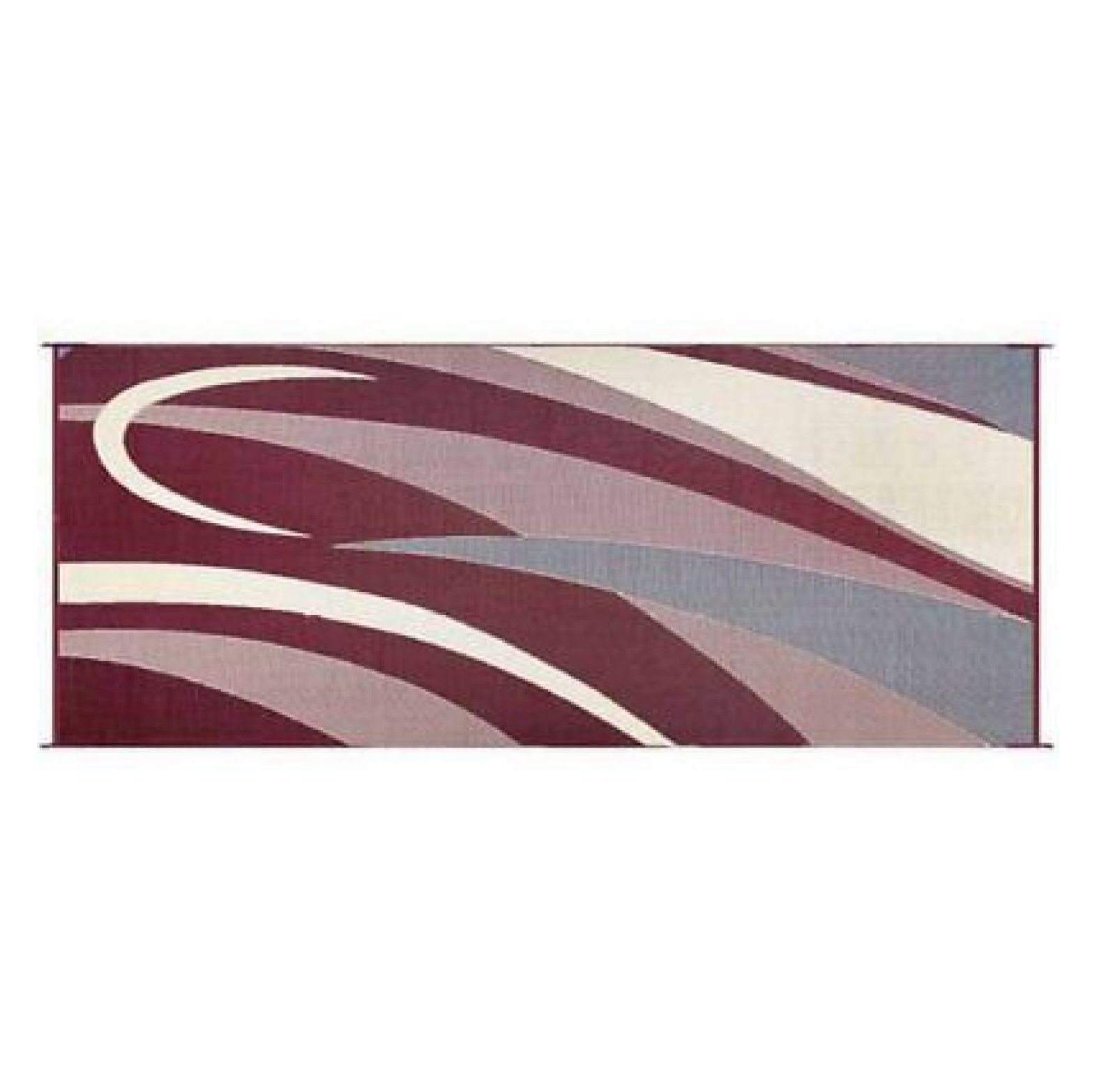 Rongfun Burgundy Abstract Outdoor Patio Deck RV Mat Reversible Rug 8 x ...
