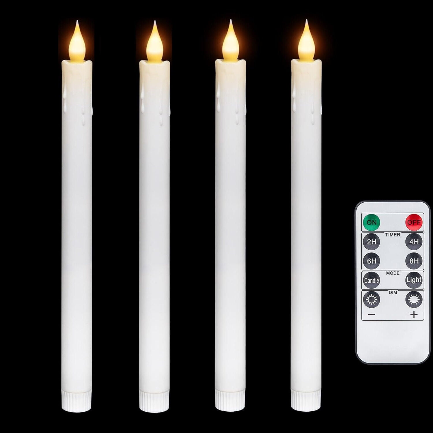 Rongfun Flameless Taper Candles, Battery Operated Taper Window Candles ...