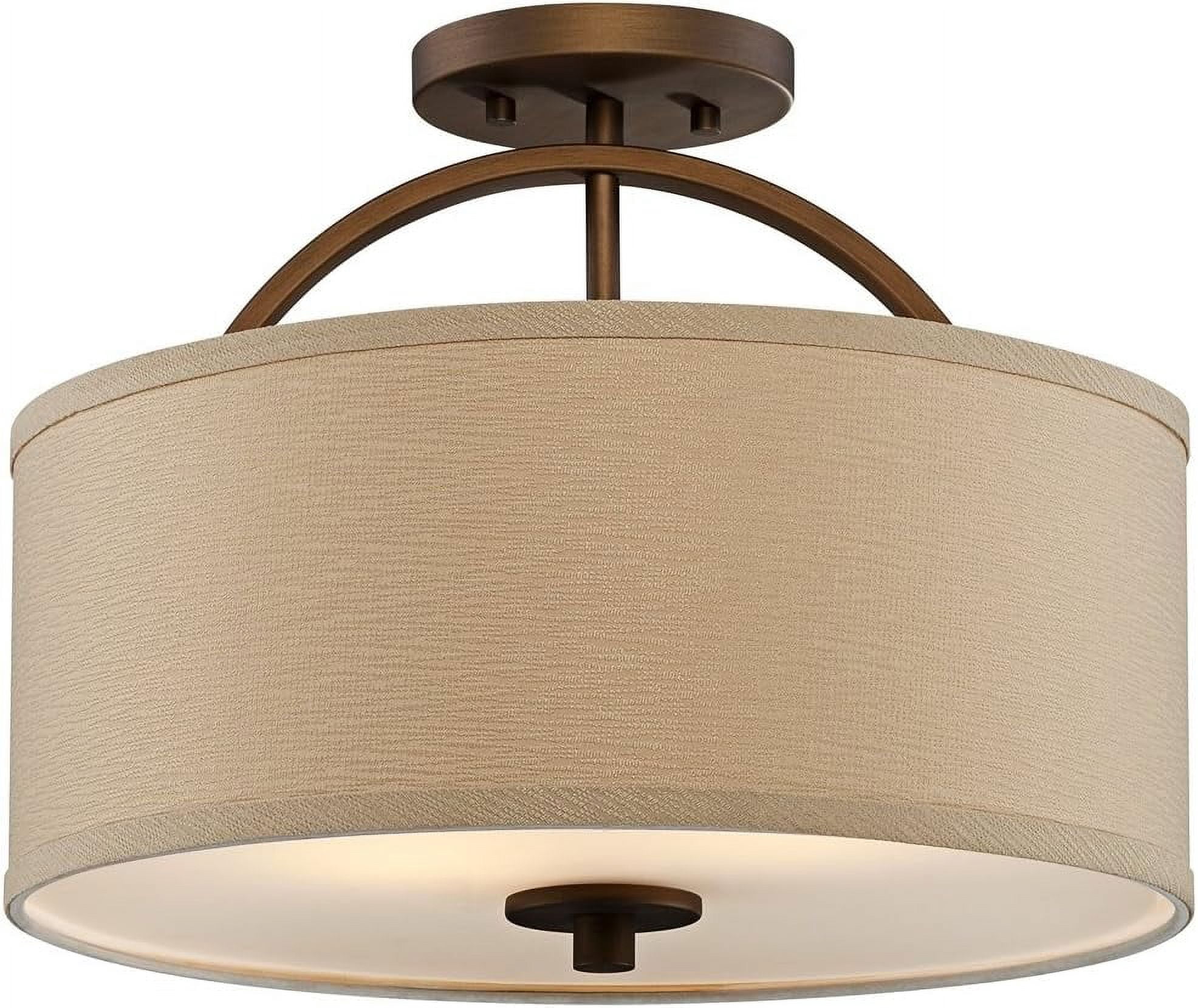 Rongfun Halsted Modern Industrial Close to Ceiling Light Semi Flush ...