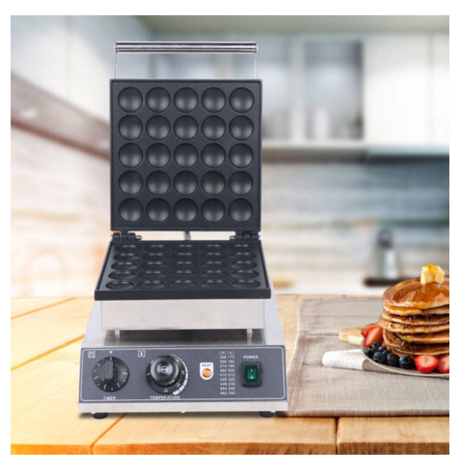 Rongfun Mini Dutch Pancake Maker Poffertjes Machine for 25Pcs Mini ...