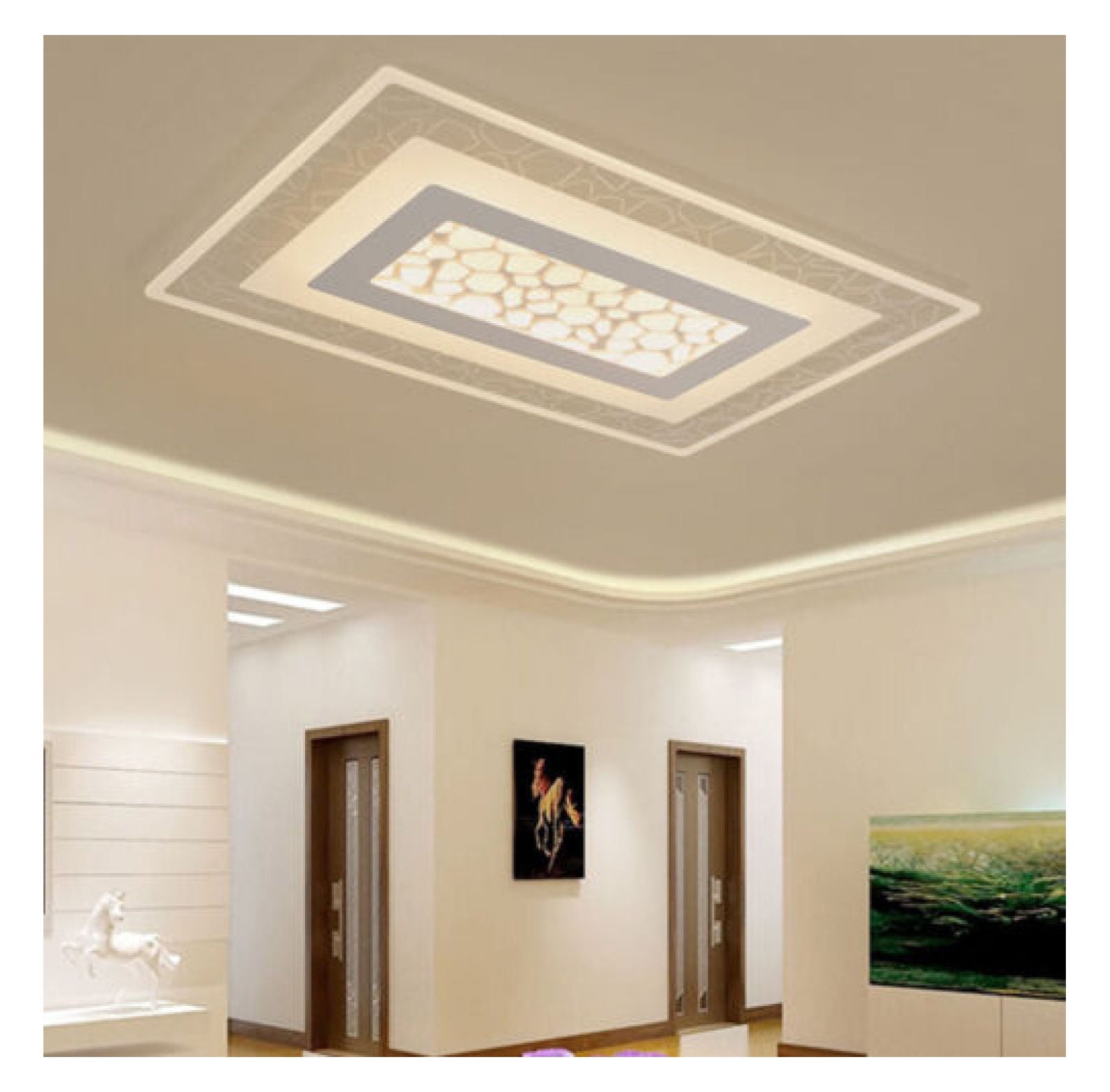 Rongfun Modern LED Ceiling Light Flush Mount Square Fixture Lamp Living ...