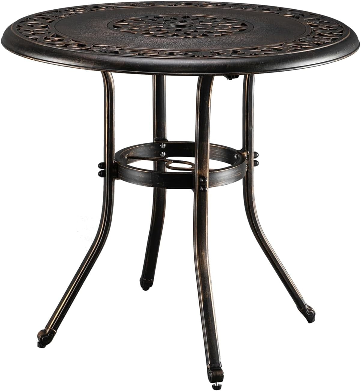 Rongfun Outdoor Bar Table, Cast Aluminum Bar Height Patio Table with ...