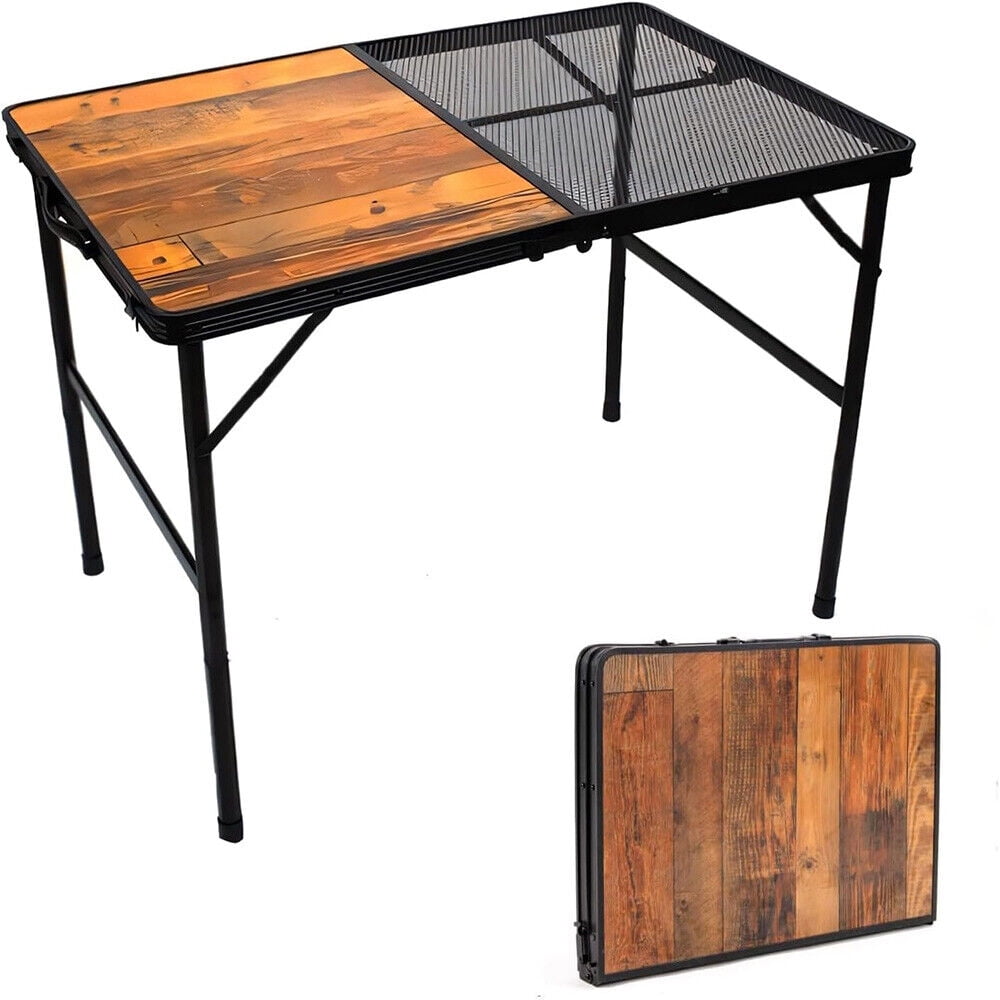 Rongfun Outdoor Grill Table, Folding Camping Table, 3 ft Portable ...