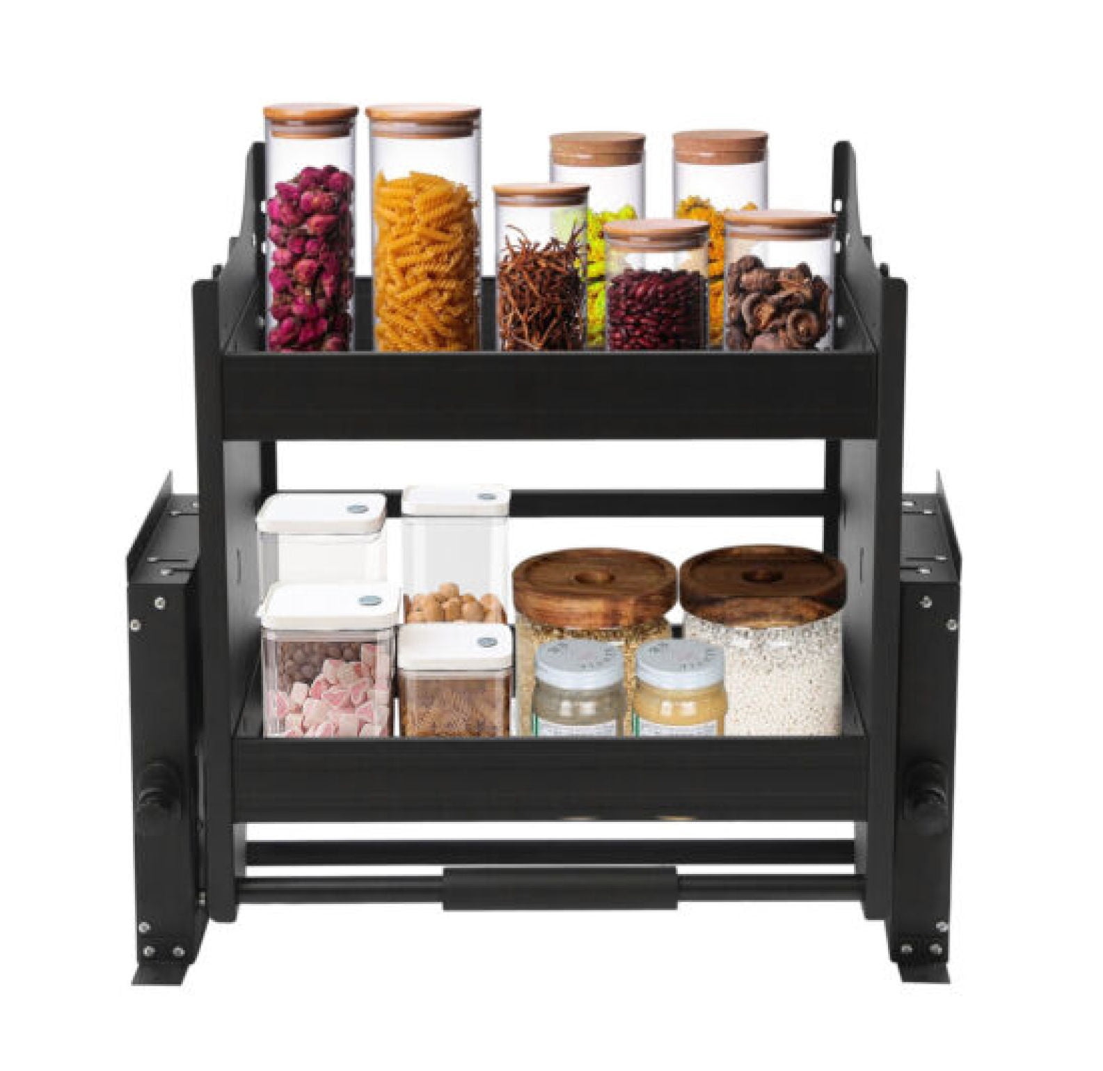 Rongfun Pull Down Kitchen Cabinet Organizer, Drop Down Spice Rack Easy ...