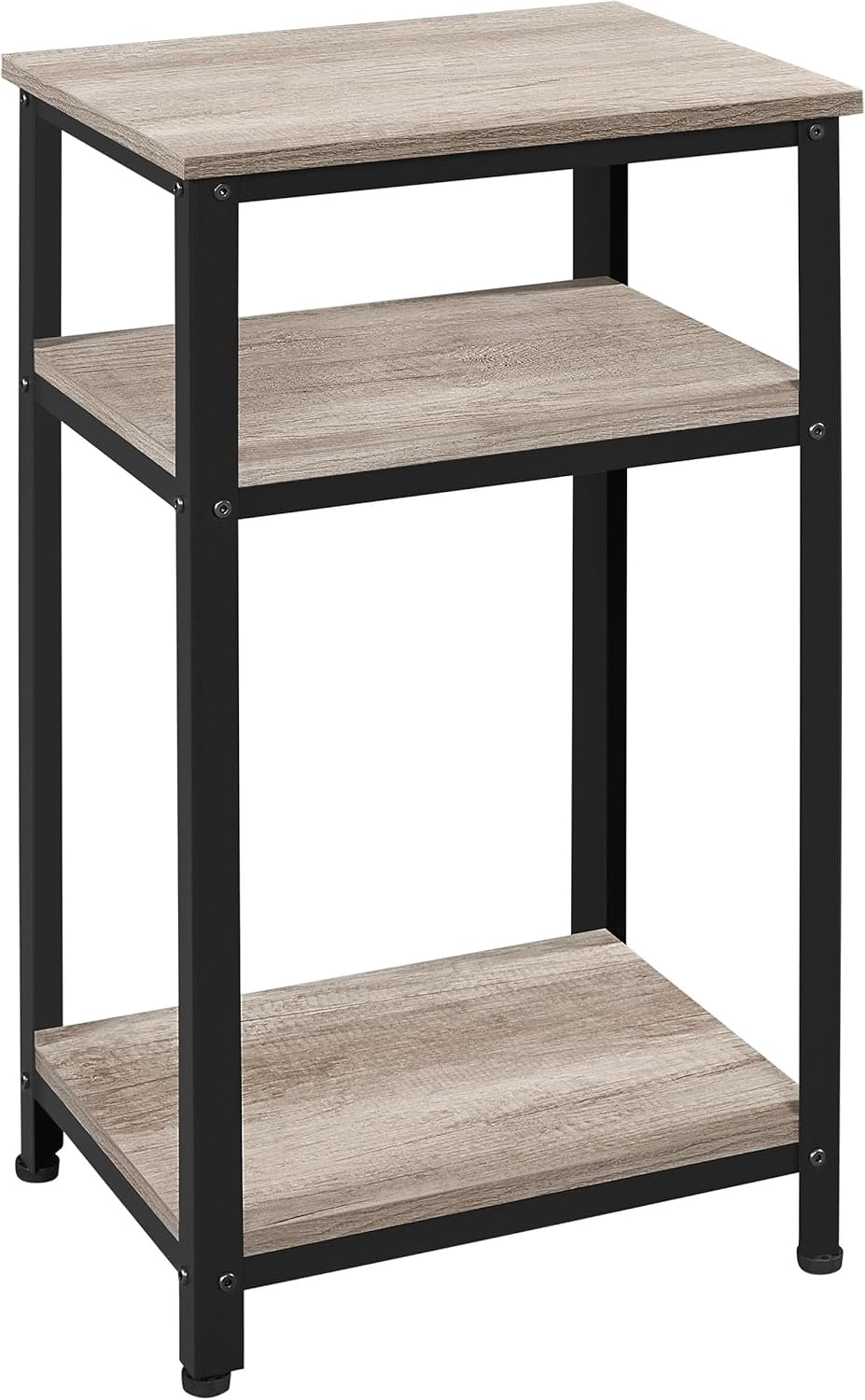Rongfun Tall End Table, 30 Inches High Side Table with Wooden Shelves ...