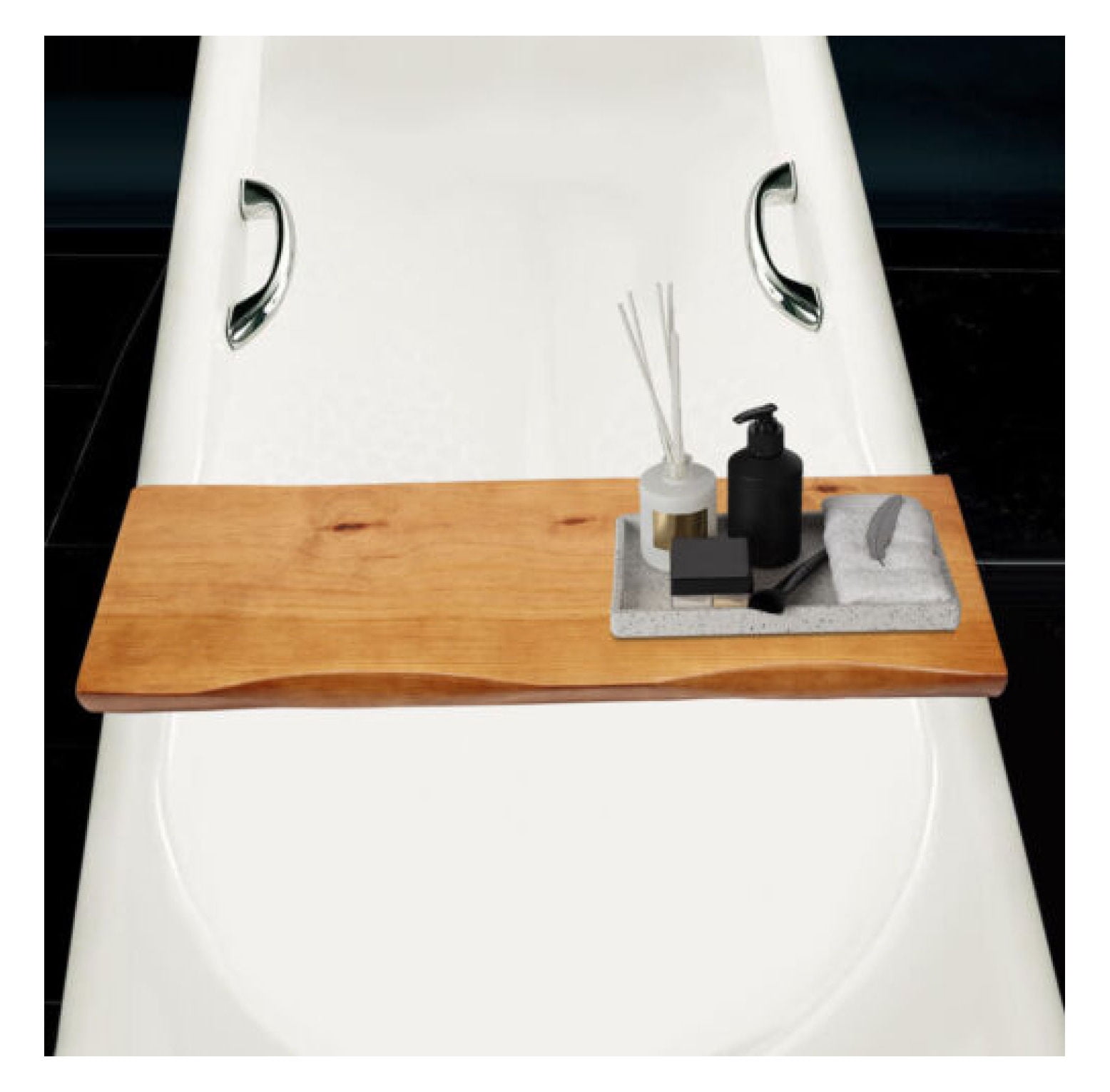 Rongfun Teak Bathtub Tray - Bathtub Caddy for Luxury Bath Foldable Bath ...