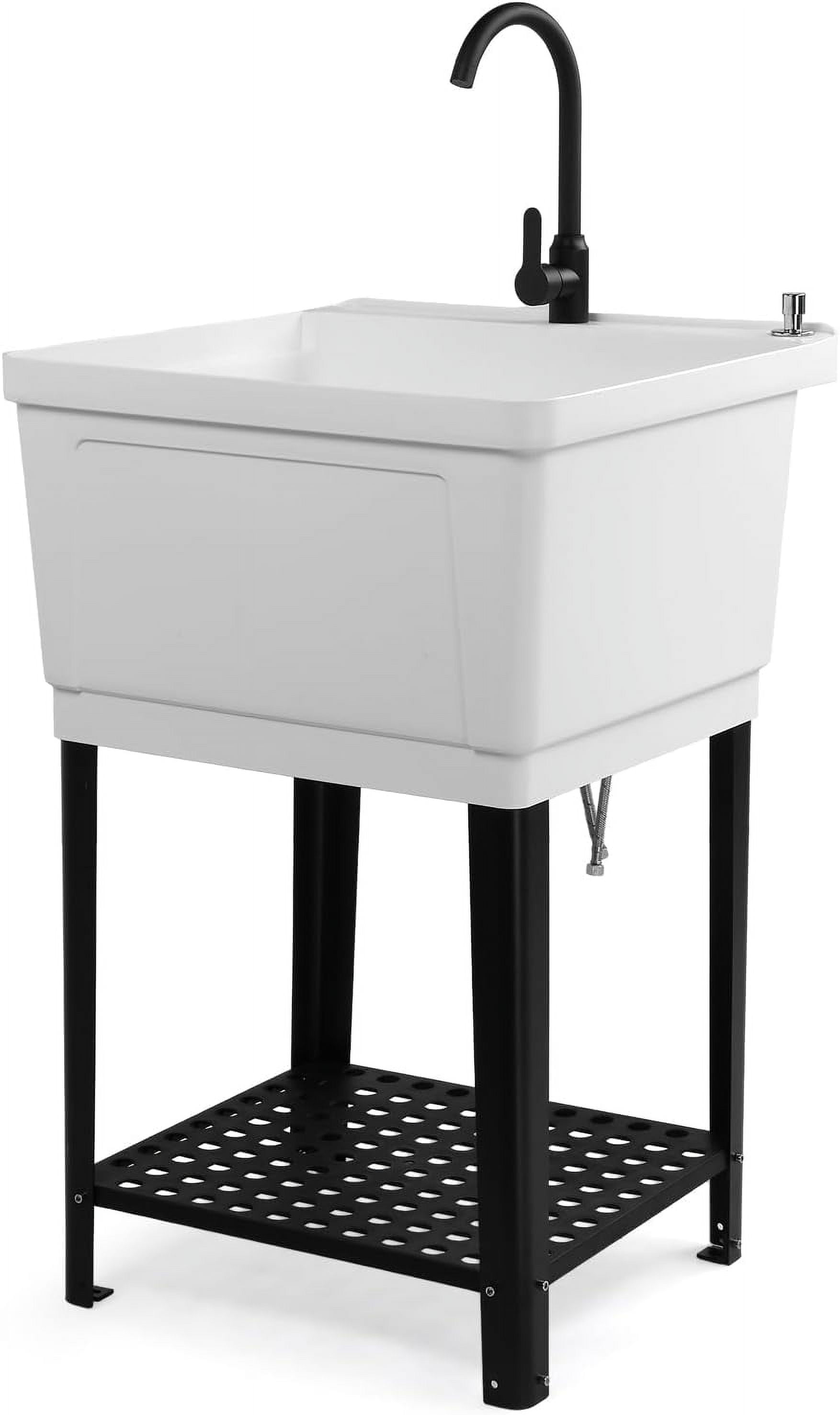 Rongfun Utility Sink Laundry Tub for Washing Room, Freestanding Utility ...