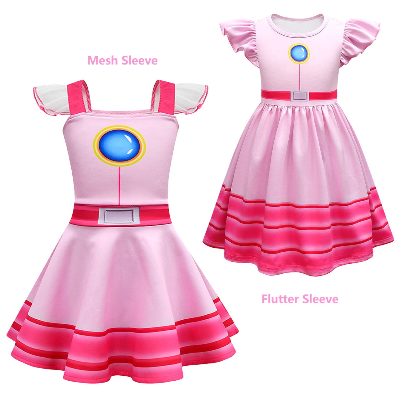 Rongking Girls Peach Dress Super Brothers Princess Costume Halloween ...