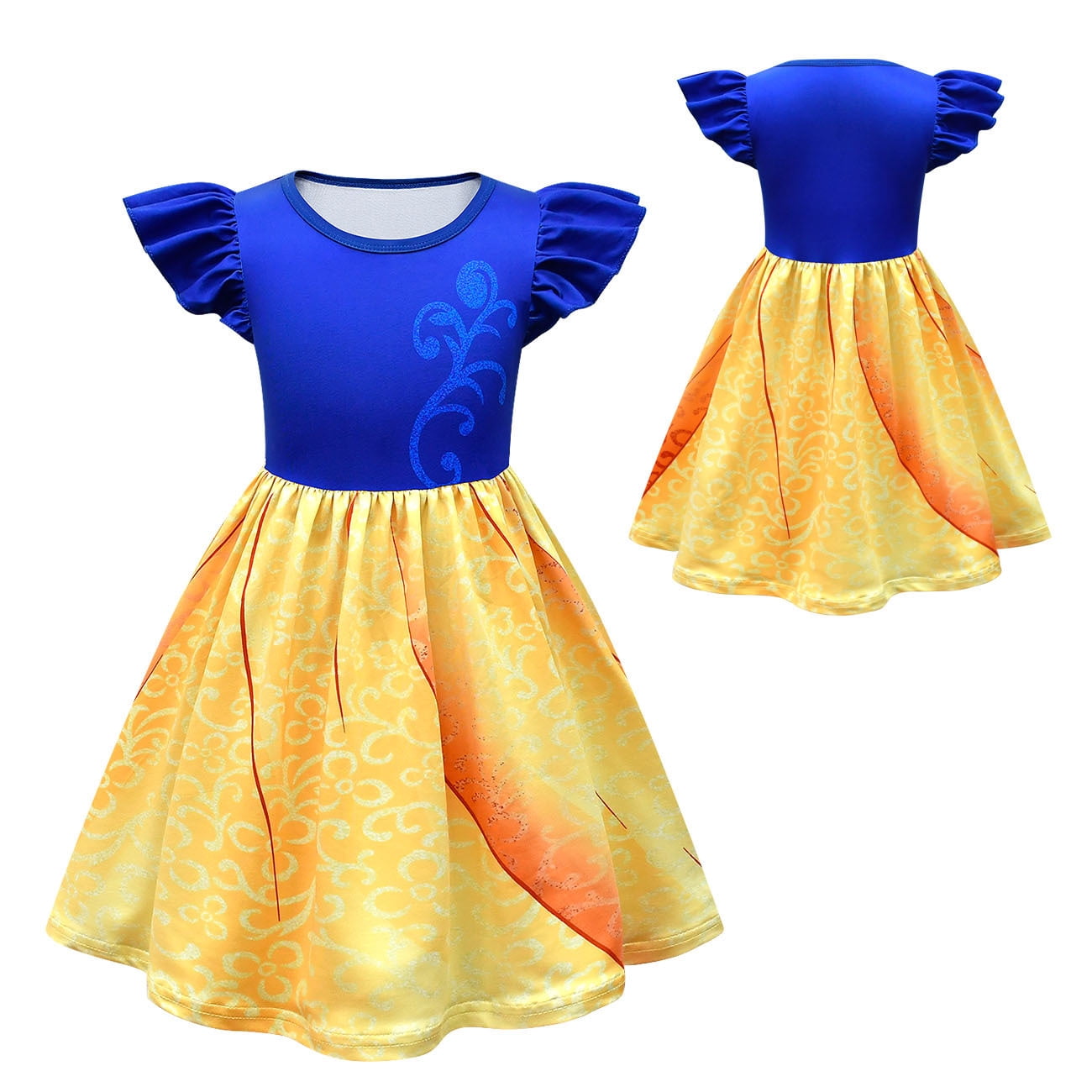 Girls Snow Princess Cosplay Dress Female Cartoon Halloween Costume Fit ...