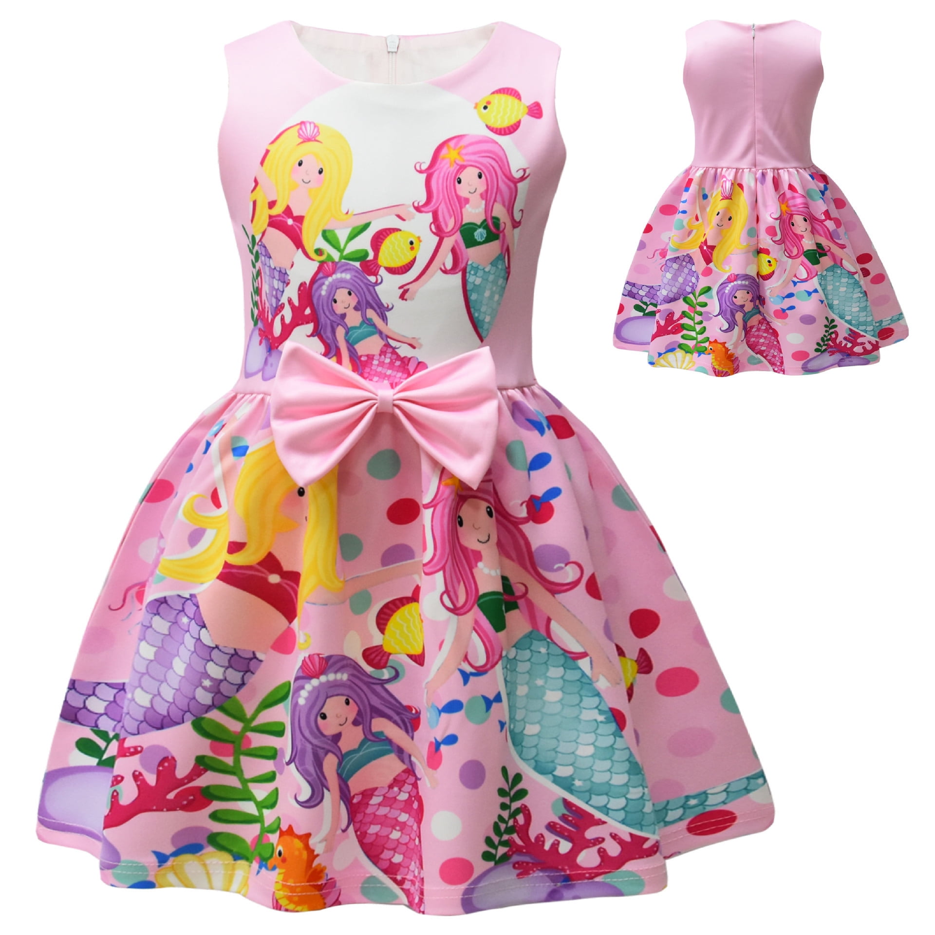 Rongking Mermaid Dress for Girls Sleeveless Sundress Twirling Princess ...