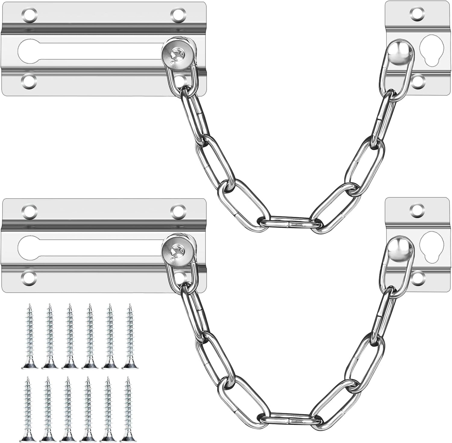 Rongsi 2 Pack Door Chain Lock Stainless Steel, Security Door Chain for ...