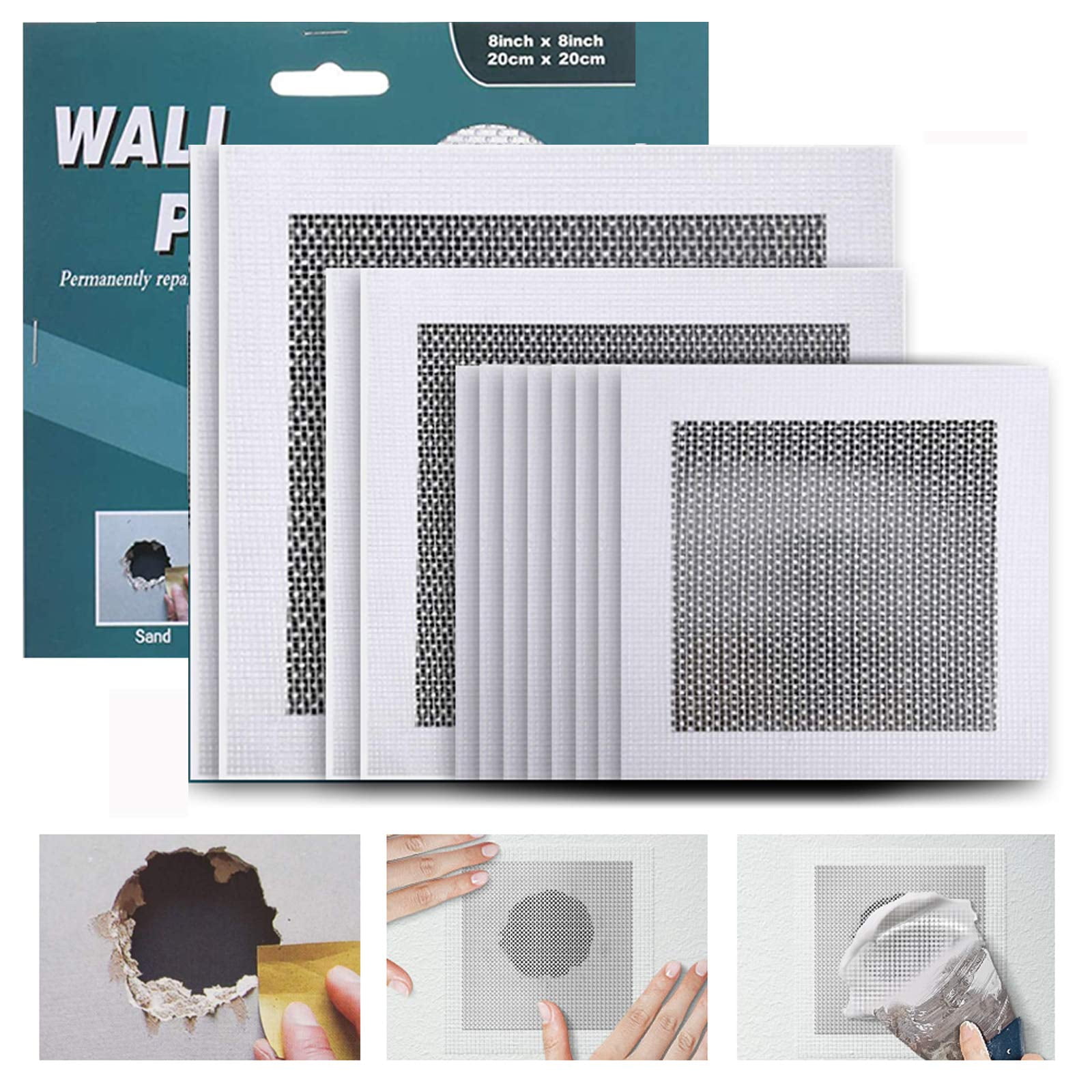 Rongsi Drywall Repair Kit 12 Pieces Aluminum Wall Repair Patch Kit, 4/6 ...