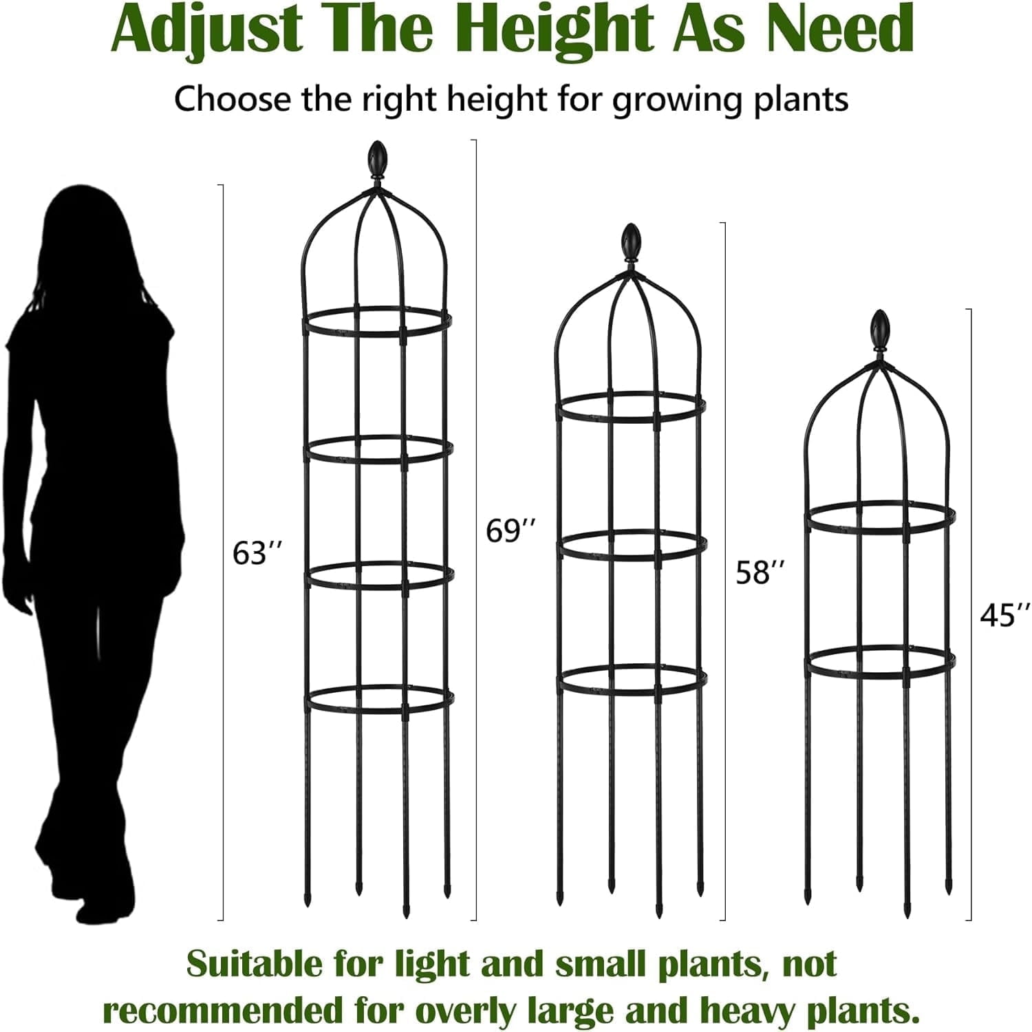 Rongsi Garden Obelisk Trellis for Climbing Plants Outdoor,Rose Bush ...