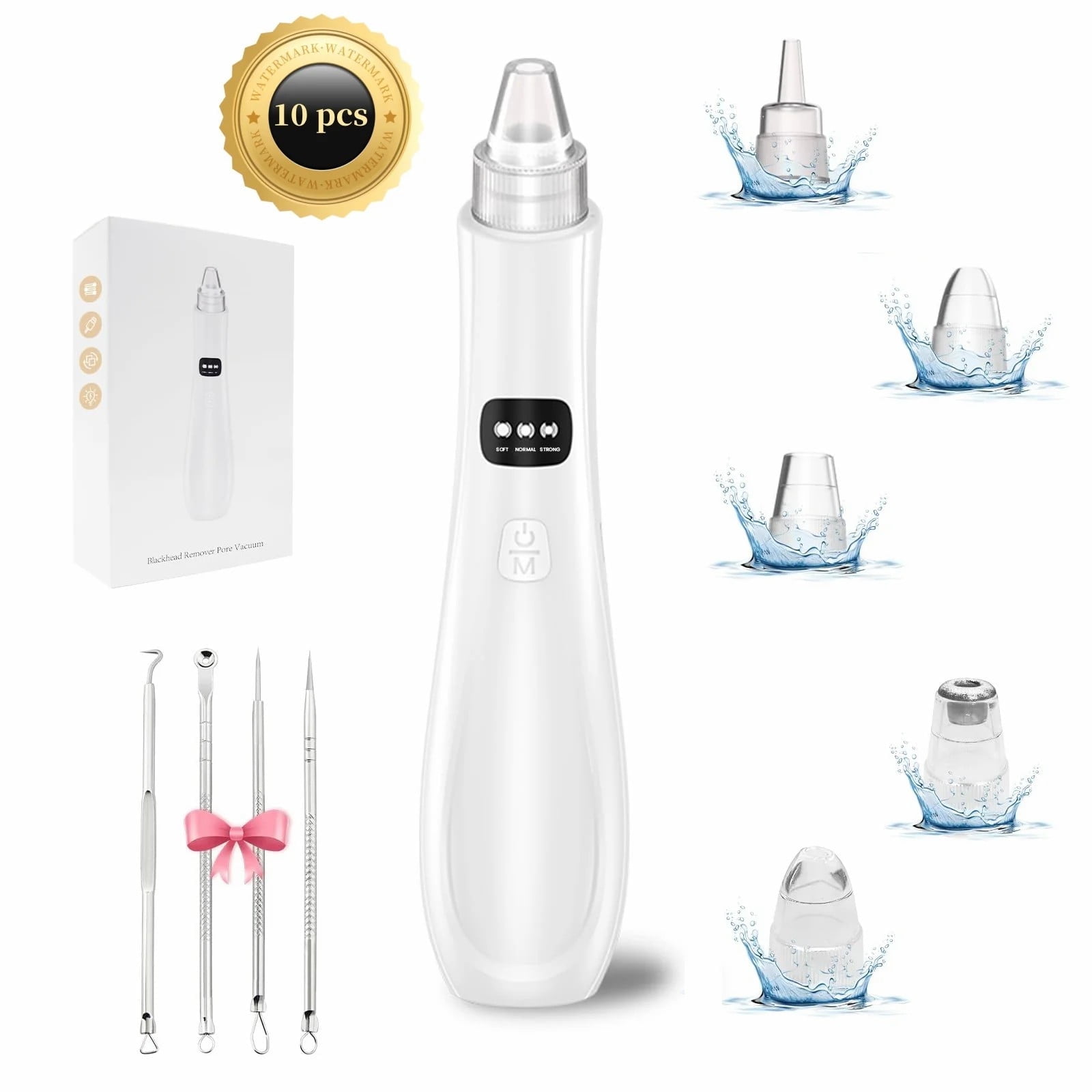 Emlimny Blackhead Remover Pore Vacuum, 3 Suction Levels, 5 Probes, USB ...