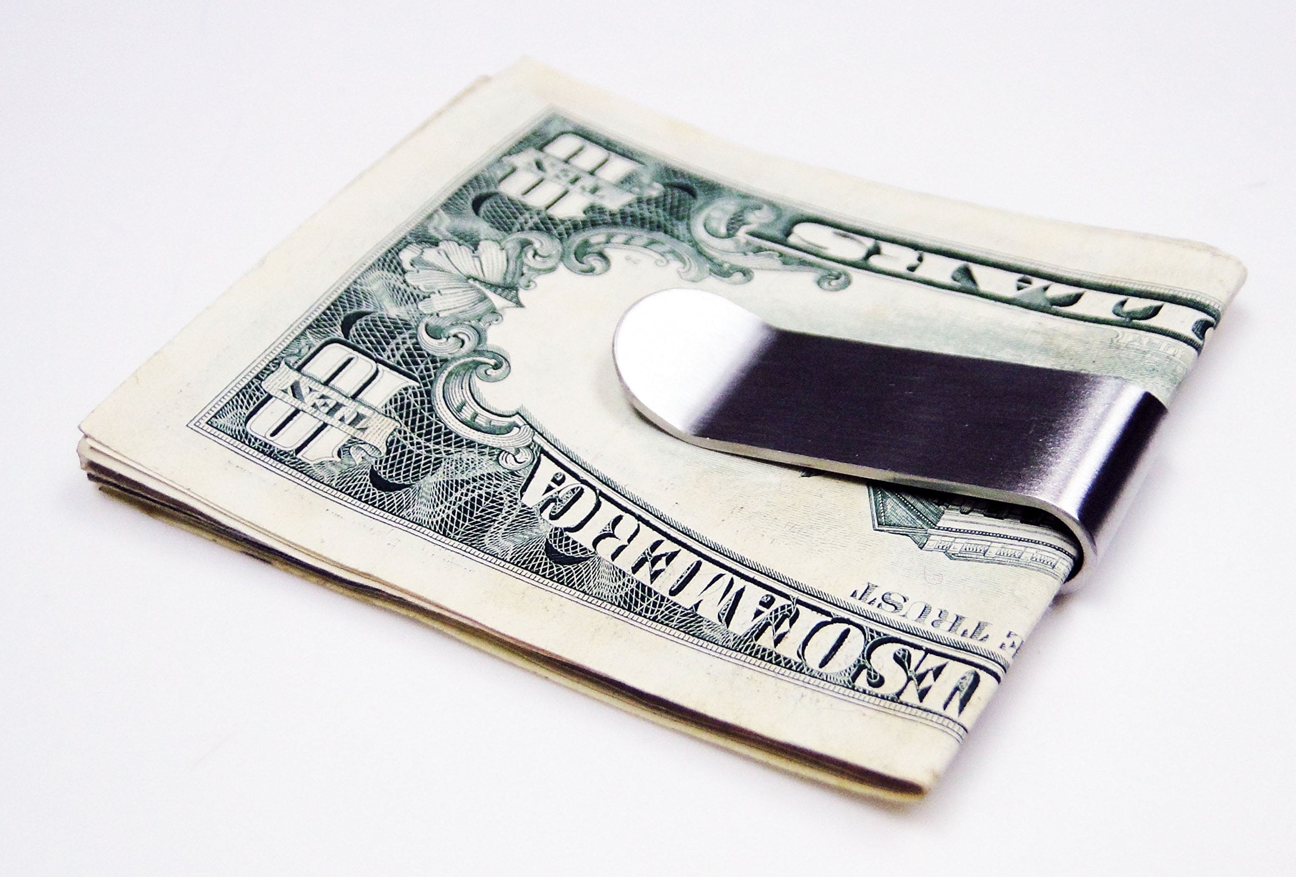 Rongsi Silver Metal Money Clip,Handiness Wallet Credit Card Clip ...