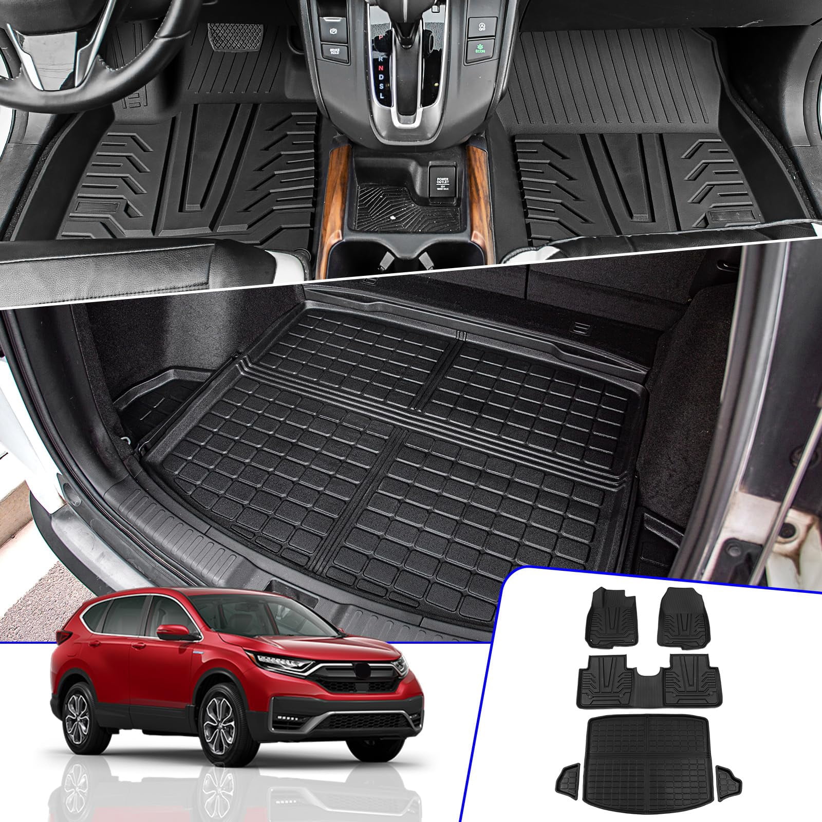 Rongtaod Floor Mats Compatible RRF12 with 2017-2022 Honda CRV Cargo ...