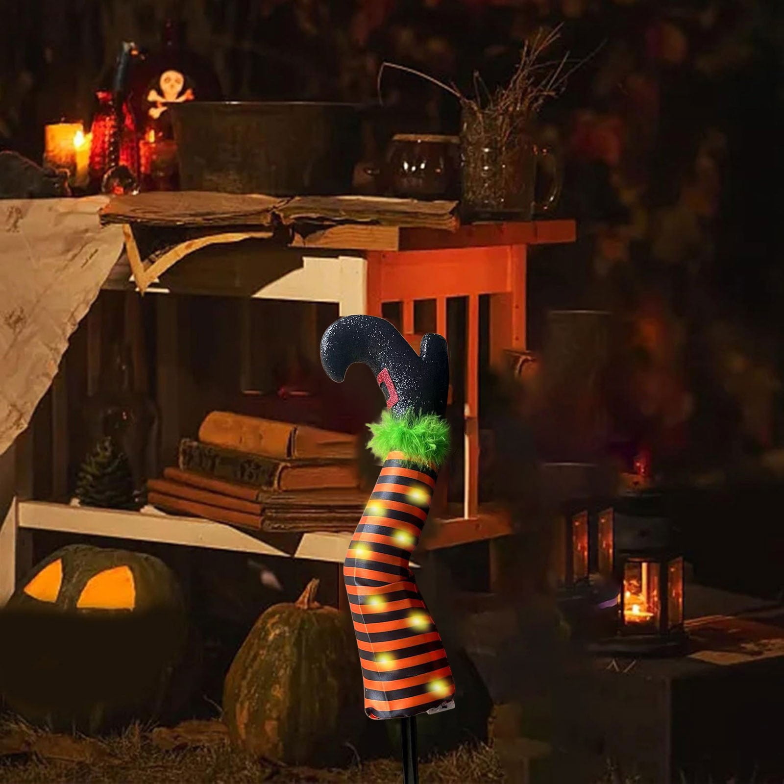 Rongxk Halloween LED Evil Witch Legs with Light Feet with Boot Stake ...