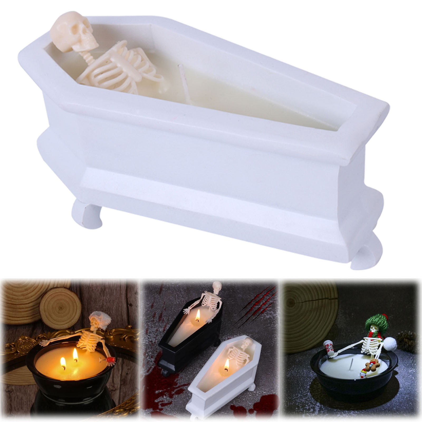 Rongxk Halloween Skeleton Candle Lounging in A Cozy Skeleton Designs ...