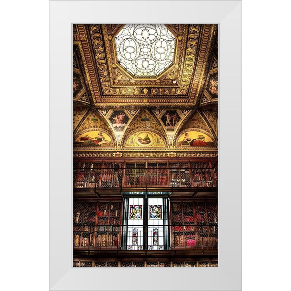 Ronin 10x14 White Modern Wood Framed Museum Art Print Titled - Library ...