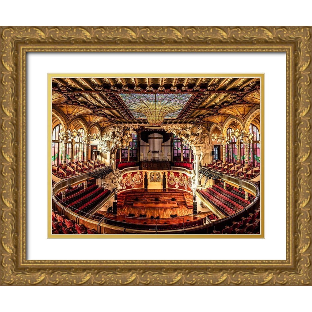 Ronin 18x15 Gold Ornate Wood Framed with Double Matting Museum Art Print Titled - Opera Room IV ...