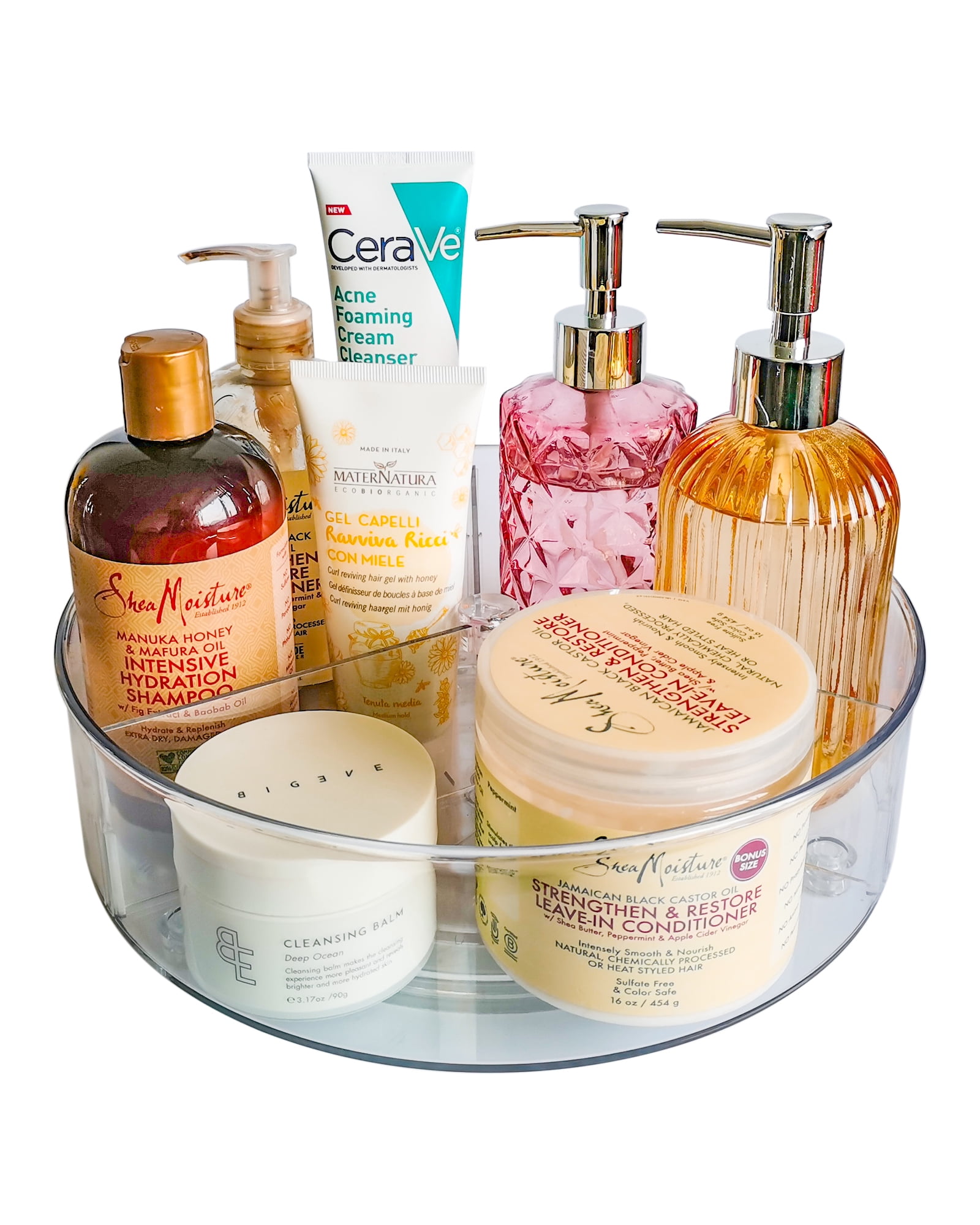 Roninkier 11 Inch Clear Lazy Susan Organizer with 3 Dividers - Walmart.com