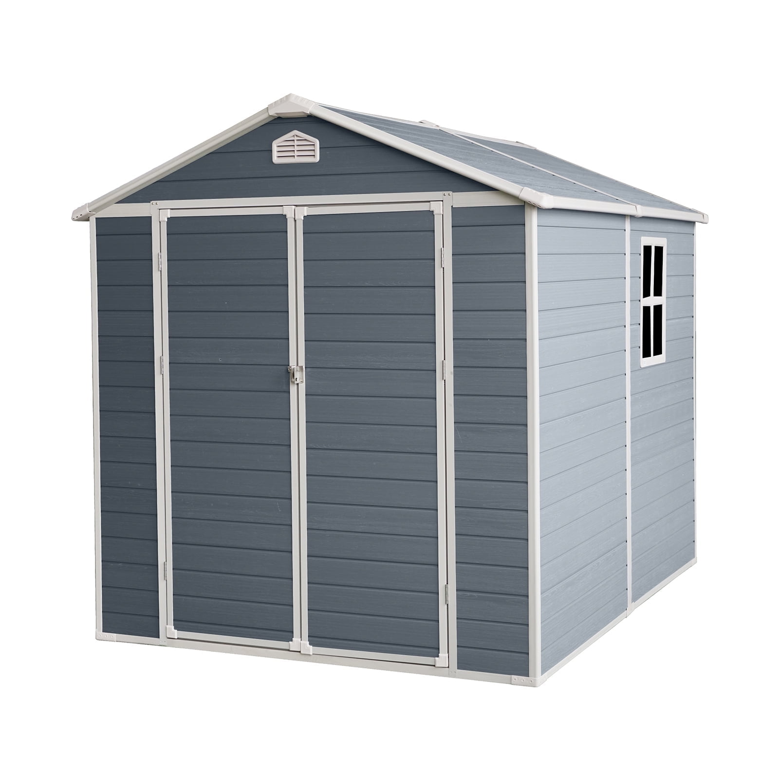 Roninkier 6x8 ft Resin Outdoor Storage Shed Kit with Floor Roof Panels ...