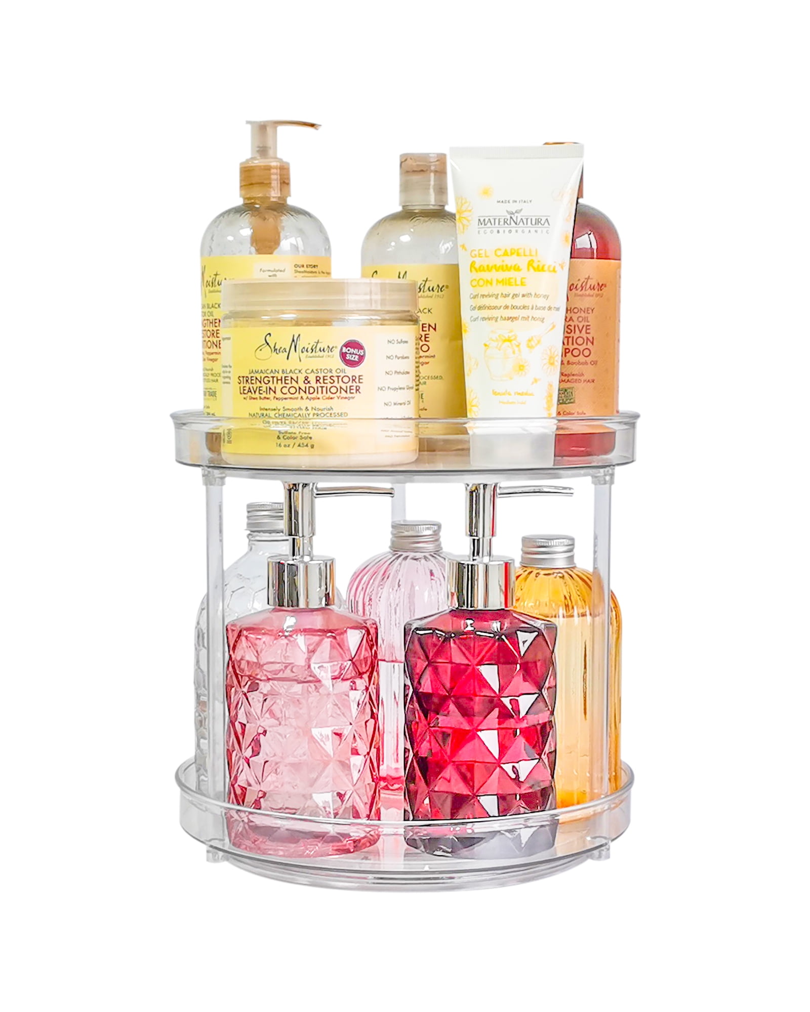 Roninkier 9 Inch 2 Tier Clear Lazy Susan Turntable Organizer Spice Rack ...